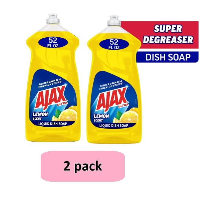 Ajax Ultra Liquid Dish Soap Lemon Scent, Super Degreaser, Mess-Free ...