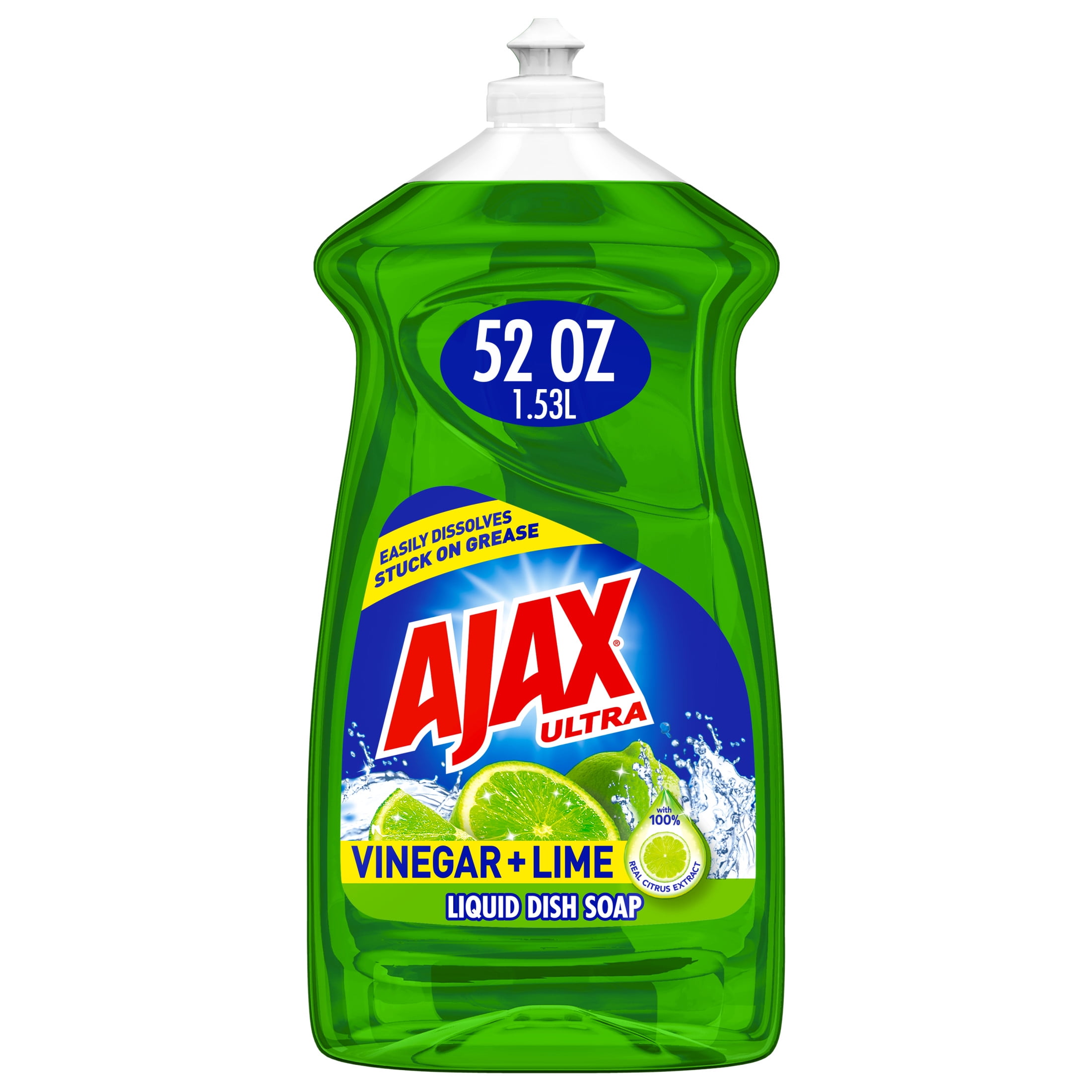 Ajax Ultra Liquid Dish Soap Vinegar and Lime Scent, Sparkling Clean ...