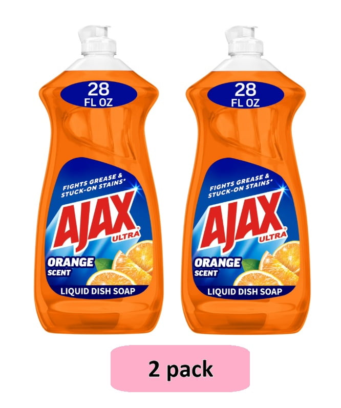 Ajax Ultra Triple Action Dishwashing Liquid Dish Soap, Orange Scent, 28 ...