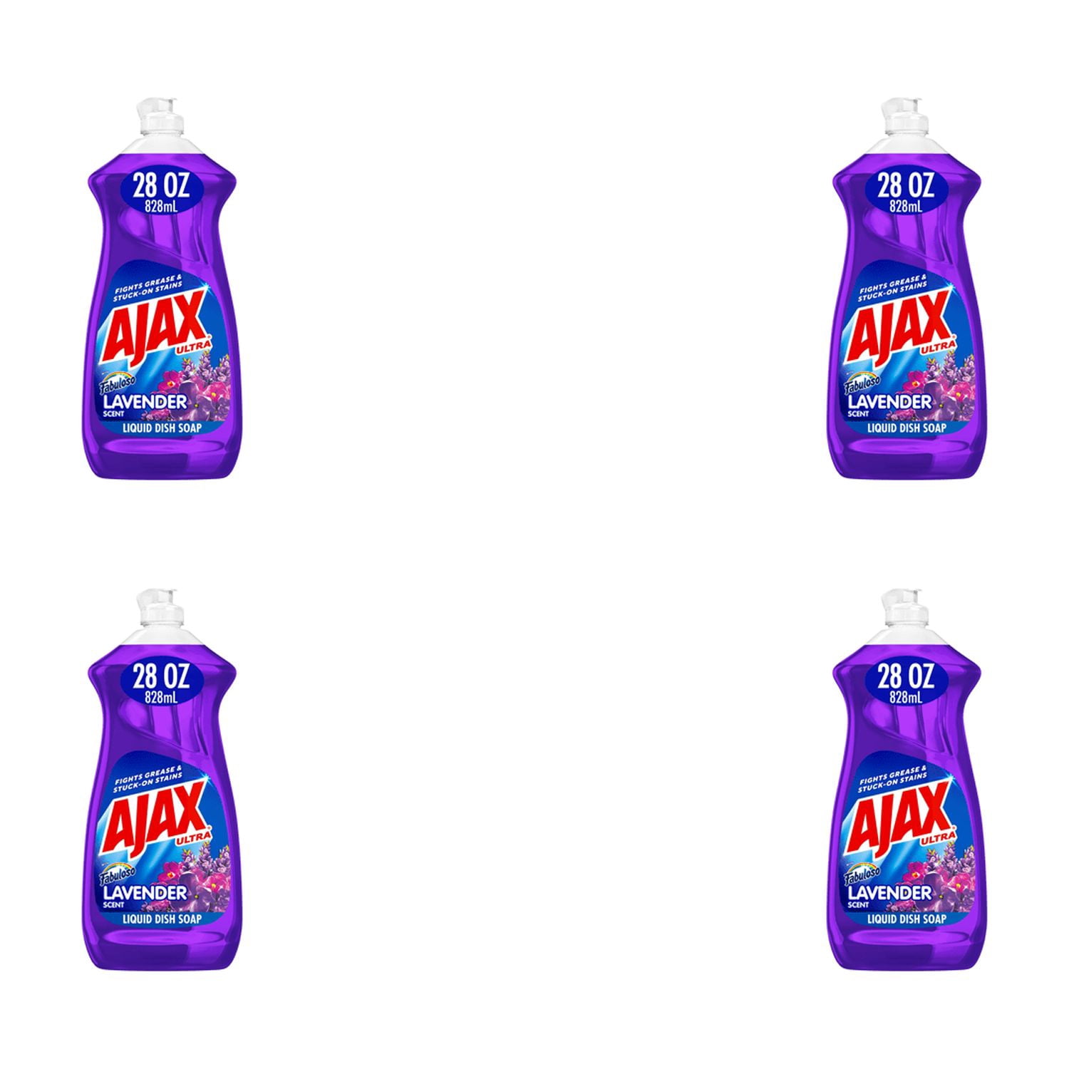 Ajax Ultra with Fabuloso Lavender Scent Liquid Dish Soap ( 28 fl oz x 4 ...