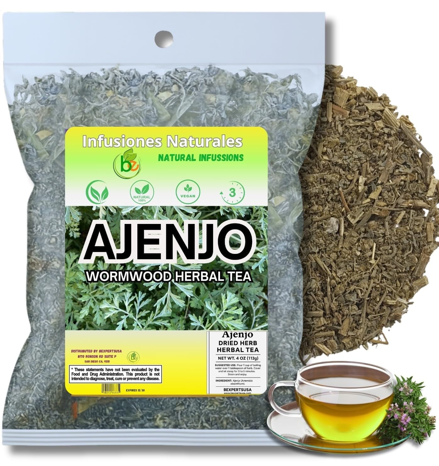 Ajenjo Herbal Tea – 4 oz (113g) – 100% Natural Mexican Herb ...