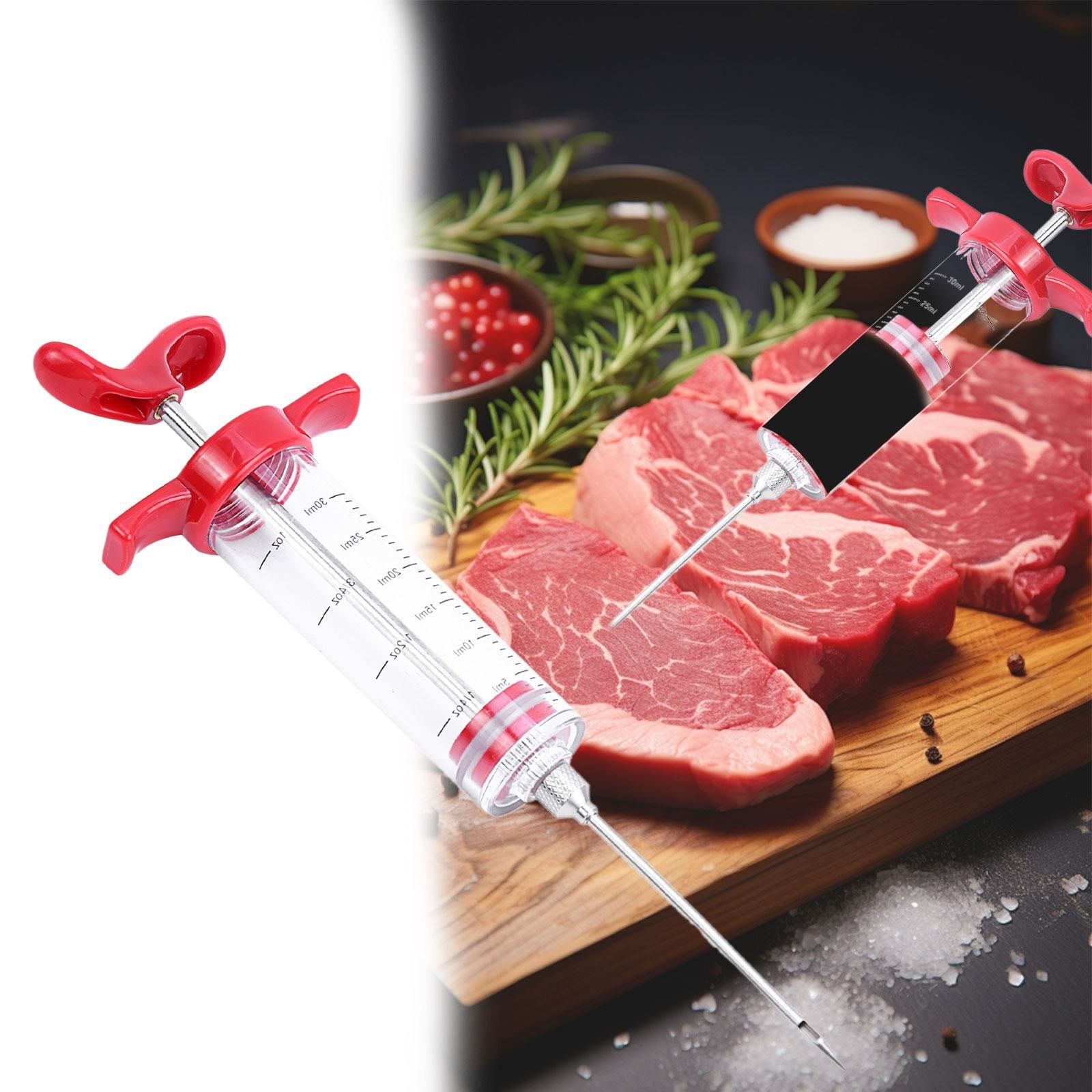 Ajhhao 1 Pc Plastic Meat Injector, Turkey Injector Syringe, Marinade ...