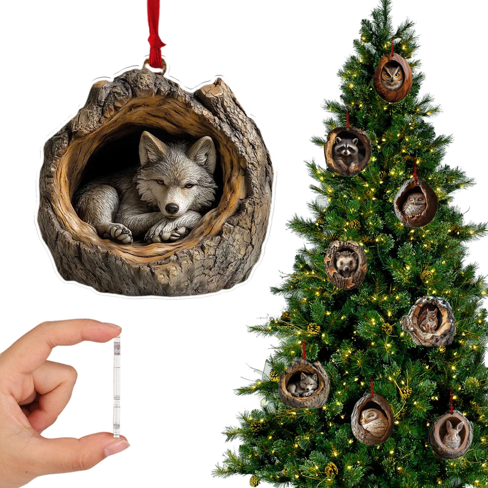 Ajhhao Forest Animal Acorn Ornaments Forest Animal Ornaments Christmas ...