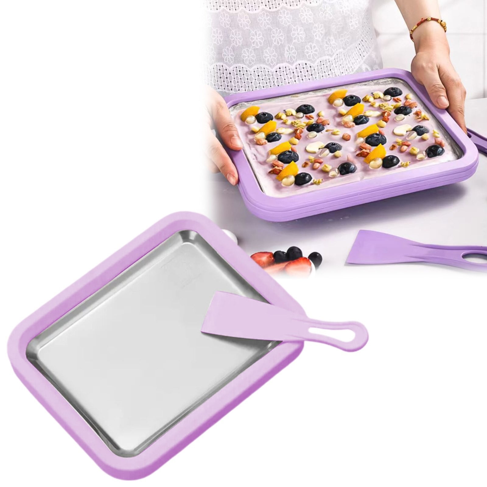 Ajhhao Rolled Ice Cream Tray Roller Ice Cream Maker Rolled Ice Cream ...