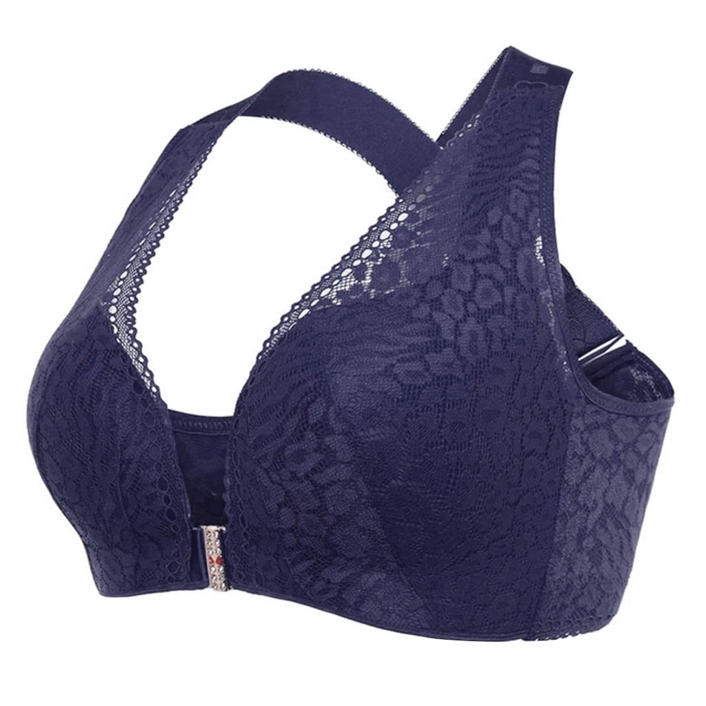 Ajhsaklt Push-Up Bras Women'S Front Closure Extra-Elastic Large Criss ...