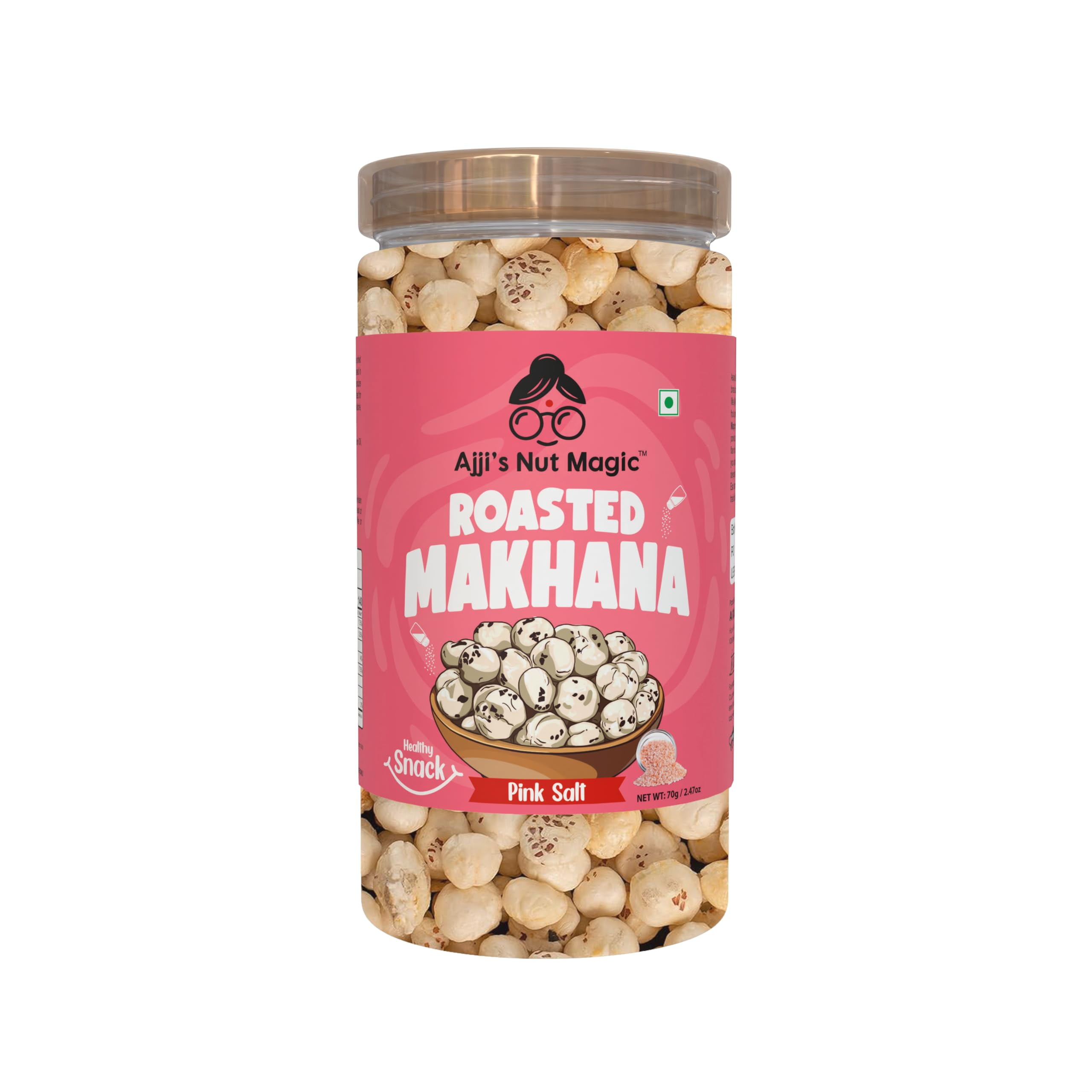 Ajji's Nut Magic Roasted Makhana HYZ01 Pink Salt | Crunchy Snacks | Puffed Kernels Fresh Fox ...