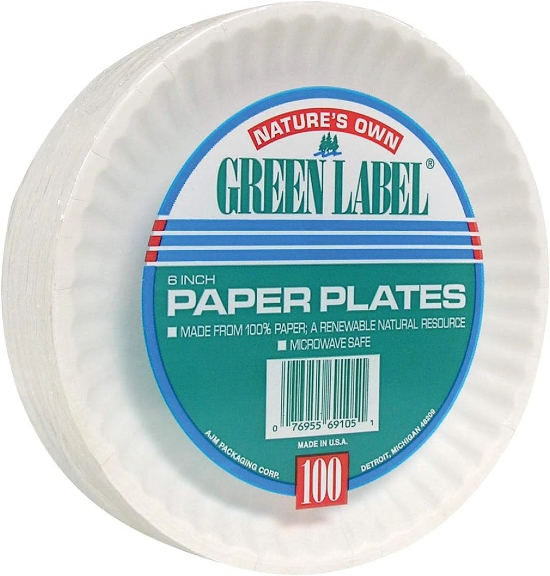 Ajm Disposable Paper Plates 6" Microwave Safe Party Dinner Serving ...