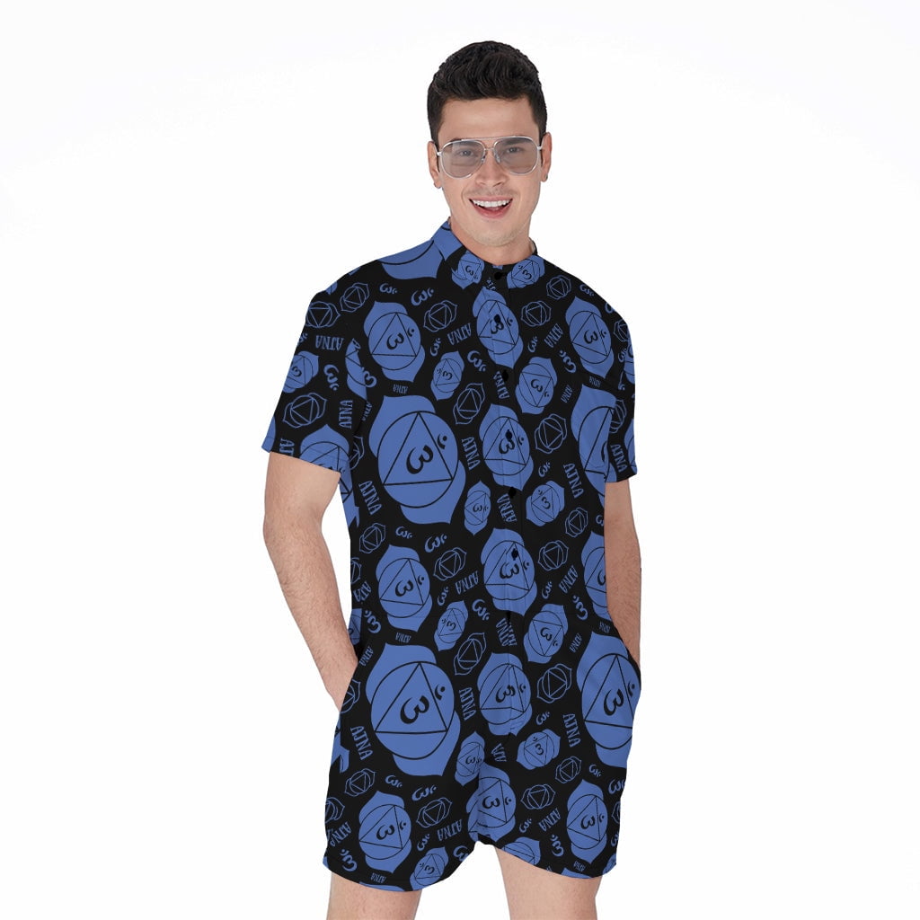Ajna Chakra Pattern Short Sleeve Men'S Rompers, Chakra Casual Summer Jumpsuits Outfit - Walmart.com