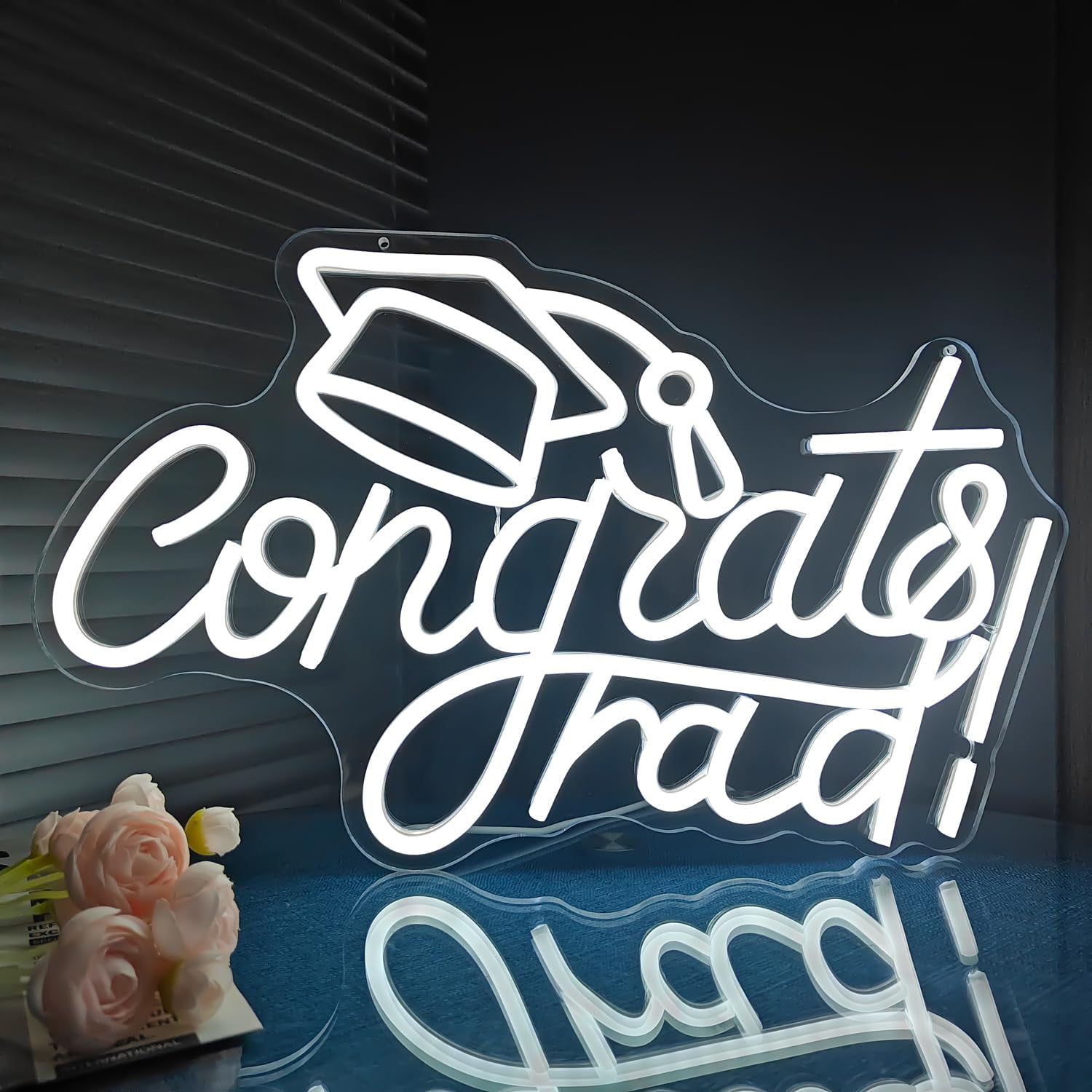 Ajoyferris Congrats Grad Neon Sign with Graduation Cap Dimmable ...