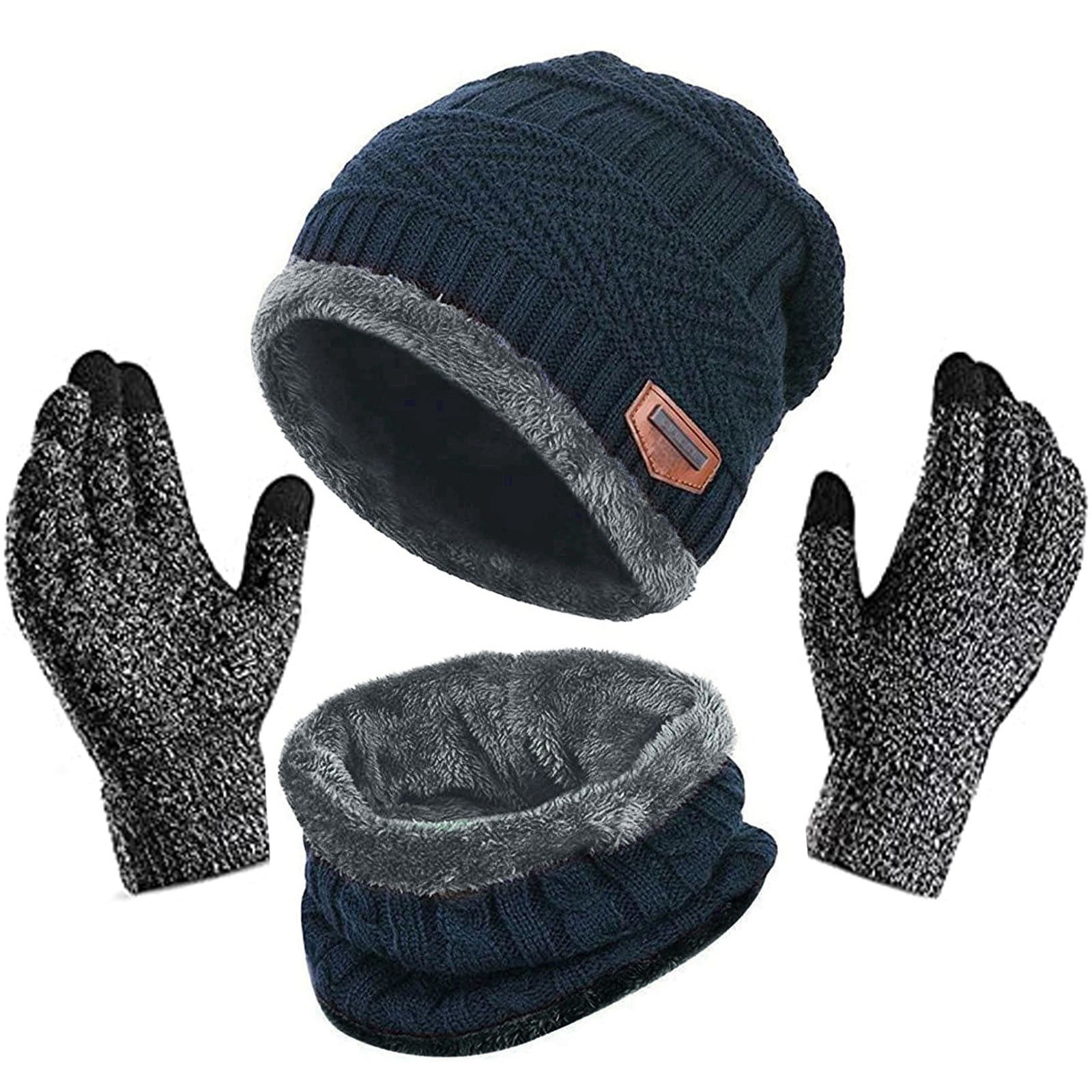 Ajshakl Hat And Gloves Set For Men, Men Women Winter Hat Warmer Scarf ...