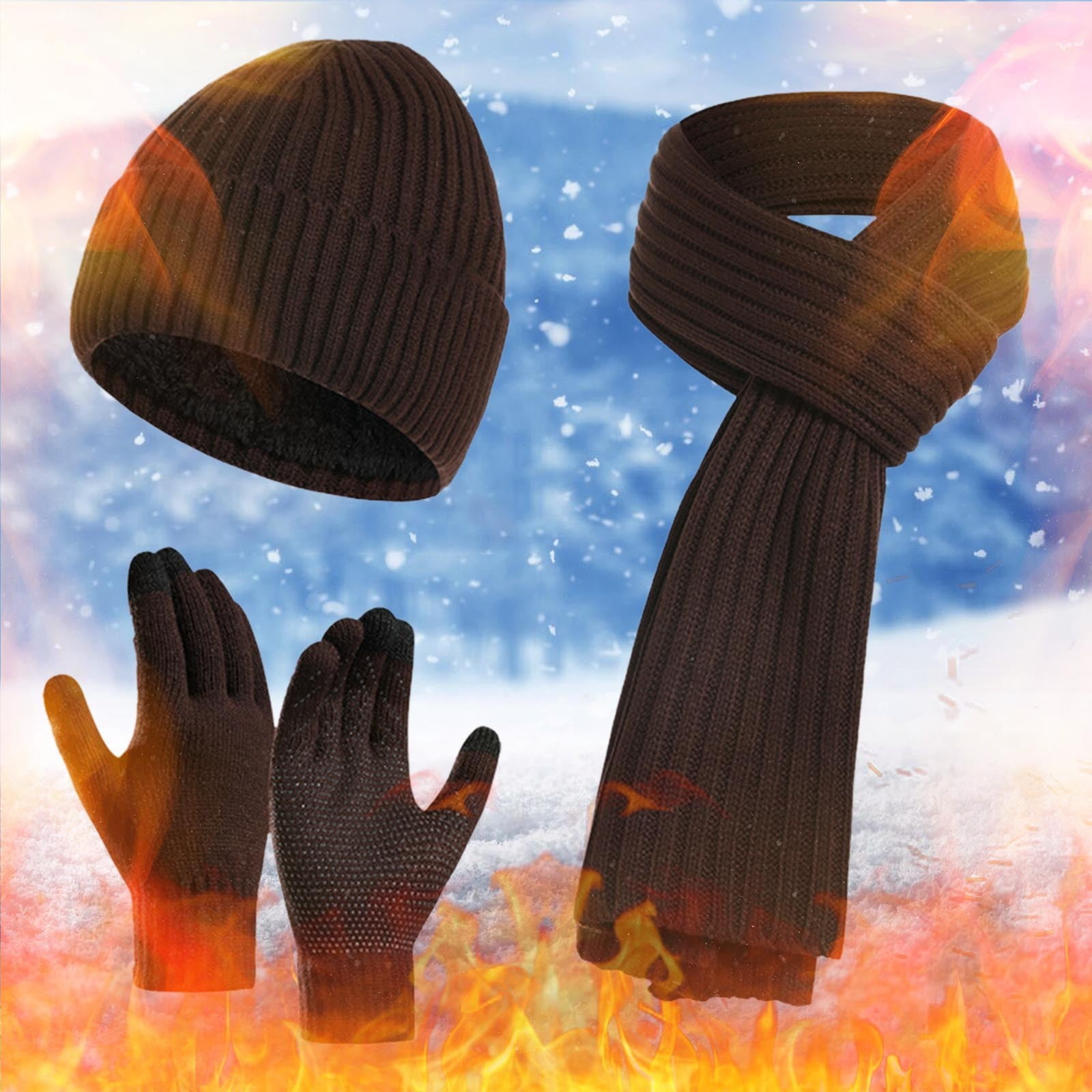 Ajshakl Hat Scarf Glove Set For Women, Women&Men Autumn And Winter Warm ...