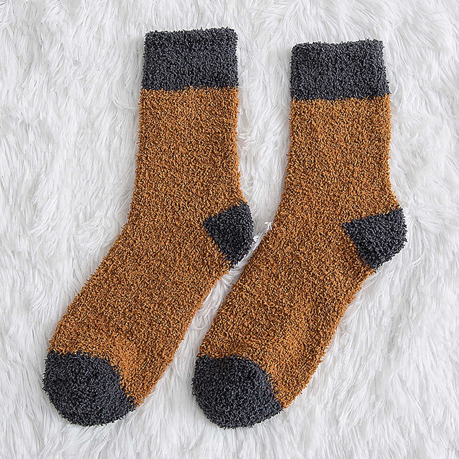 Ajshakl Heated Socks, Winter Men Coral Fleece Socks Middle Tube ...