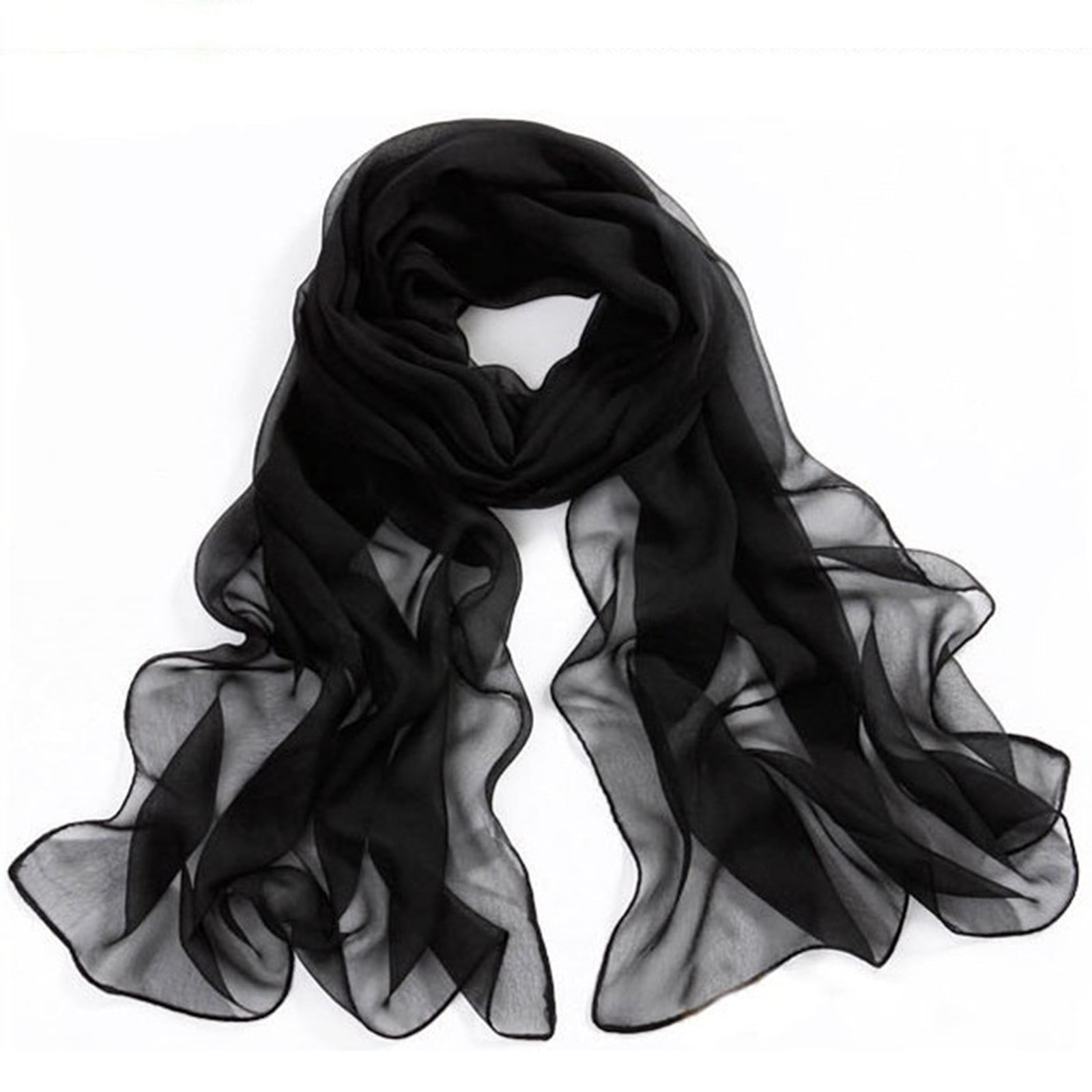 Ajshakl Womens Scarf, Womens Solid Color Chiffon Silk Scarf Candy ...