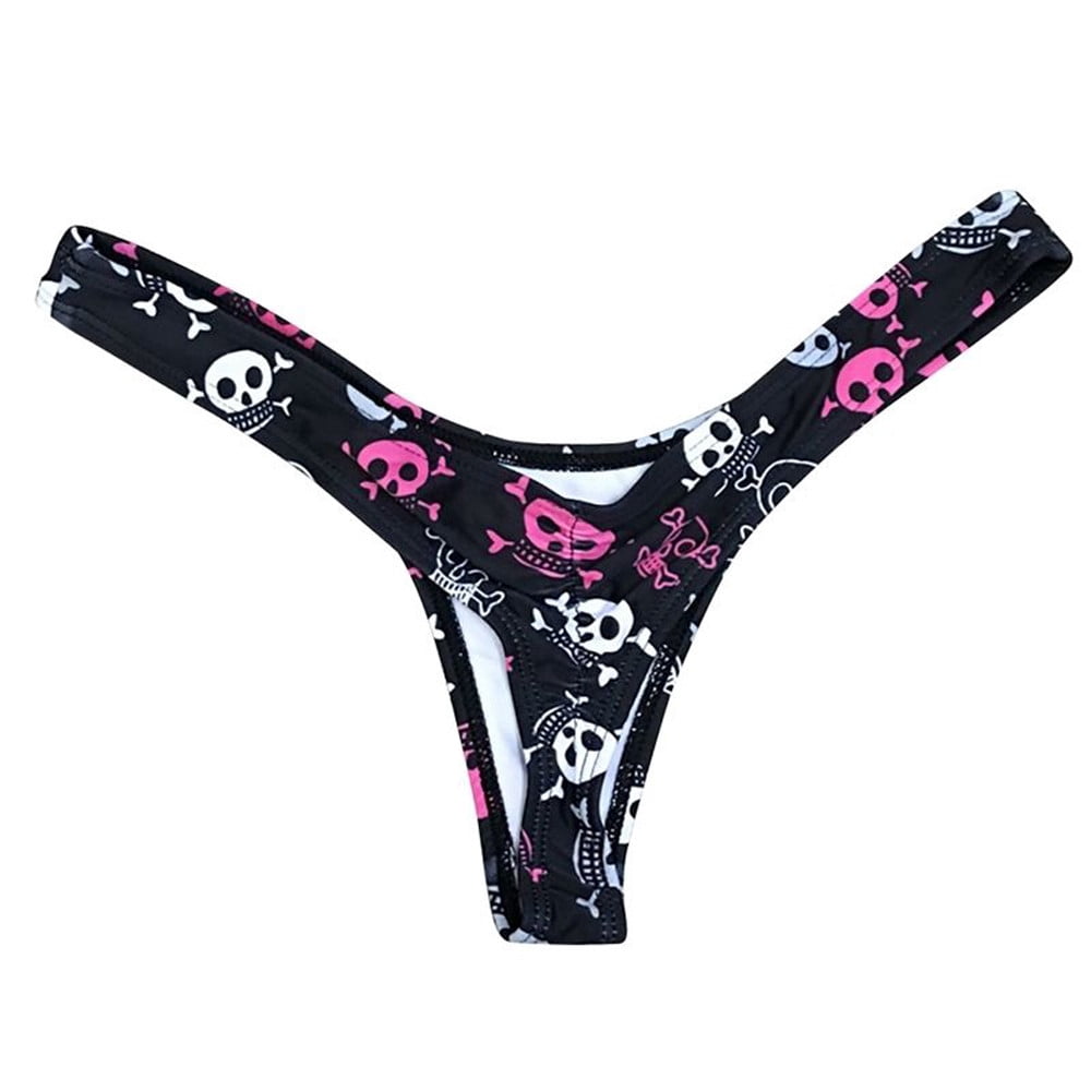 Ajshakl Tummy Control Swim Bottoms, Women Brazilian Print Bikini Bottom ...
