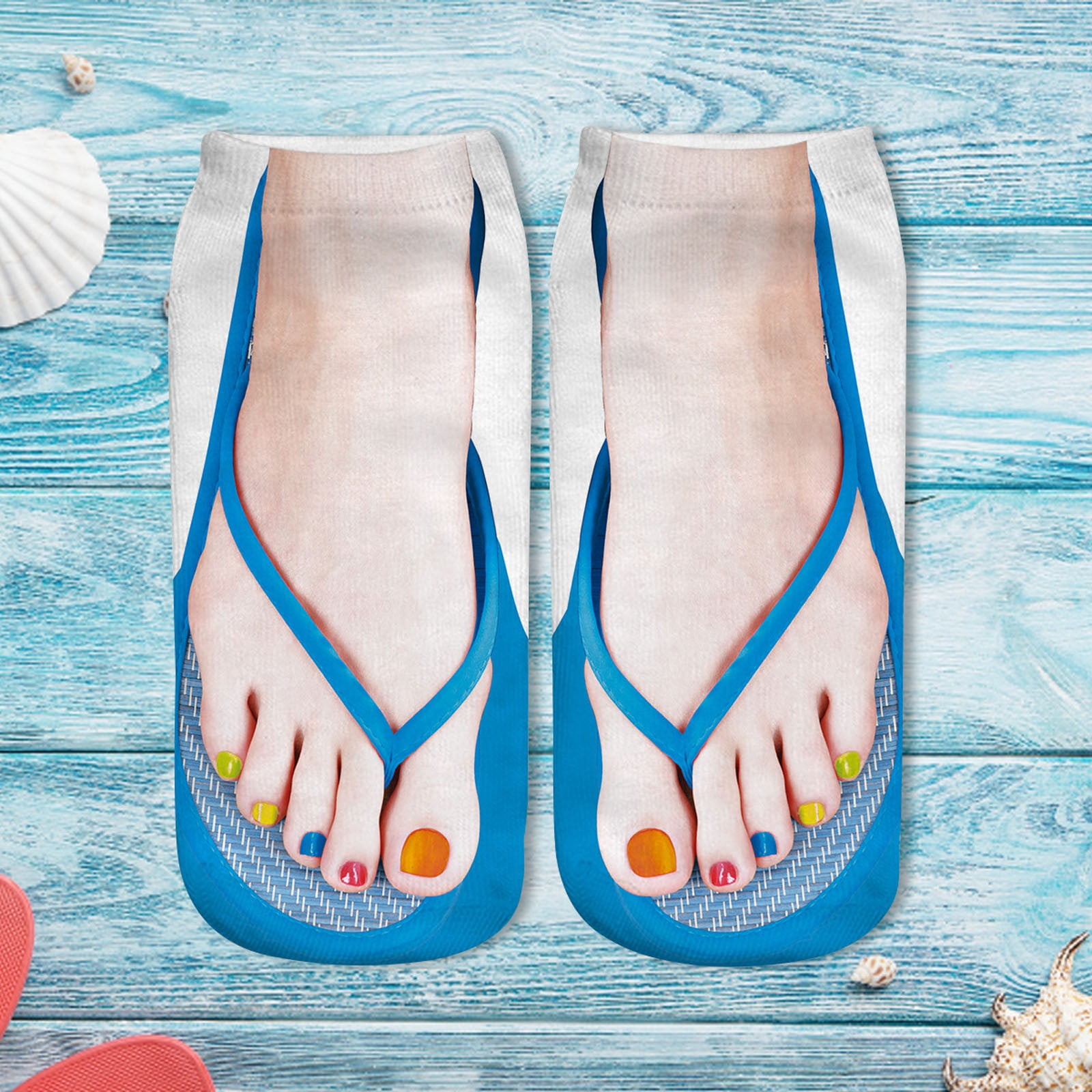 Ajshakl Warm Socks For Women, 3D Pattern Manicure Print Socks Funny ...