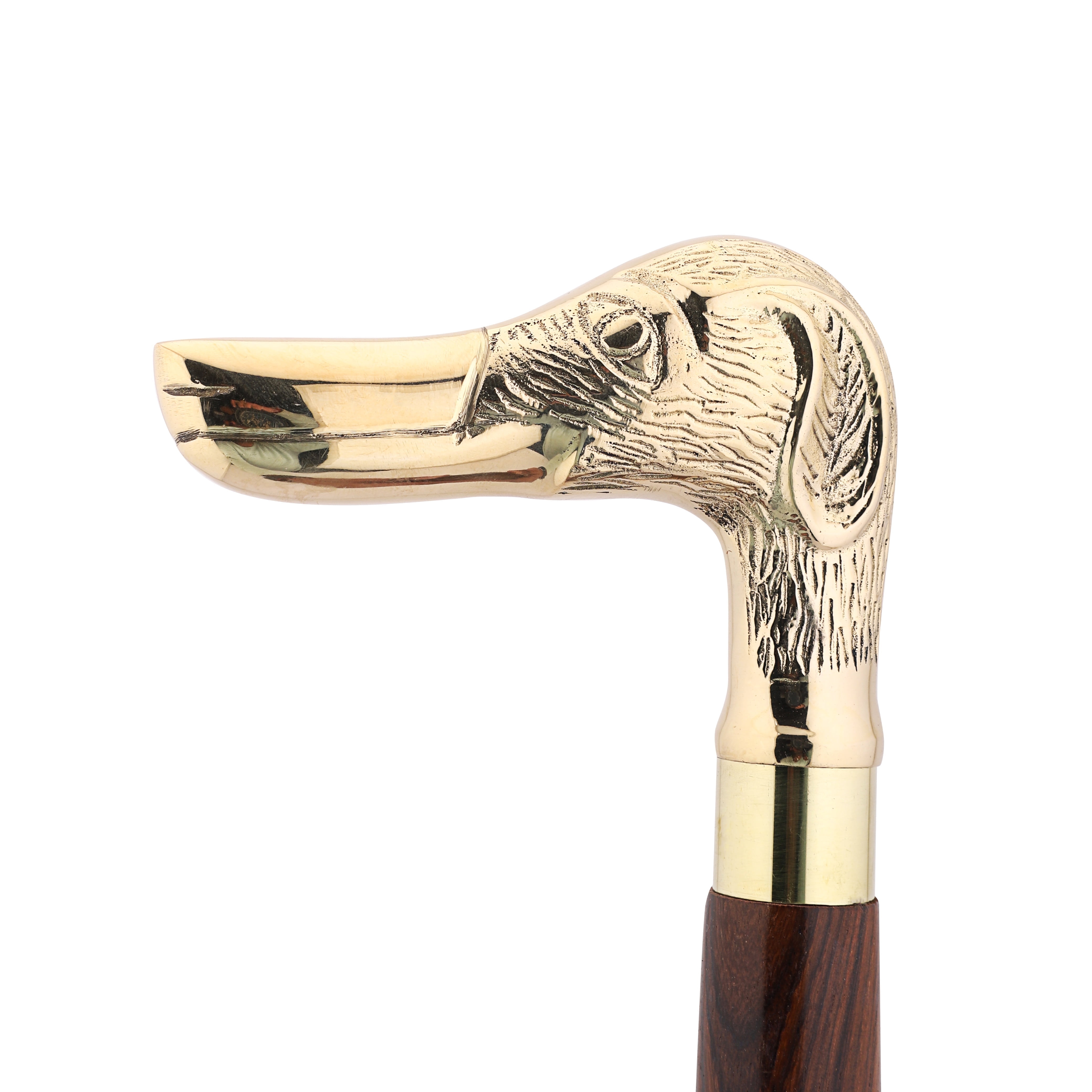 Ajuny 36-inch Wood Walking Cane with Detachable Brass Doggy Handle for ...