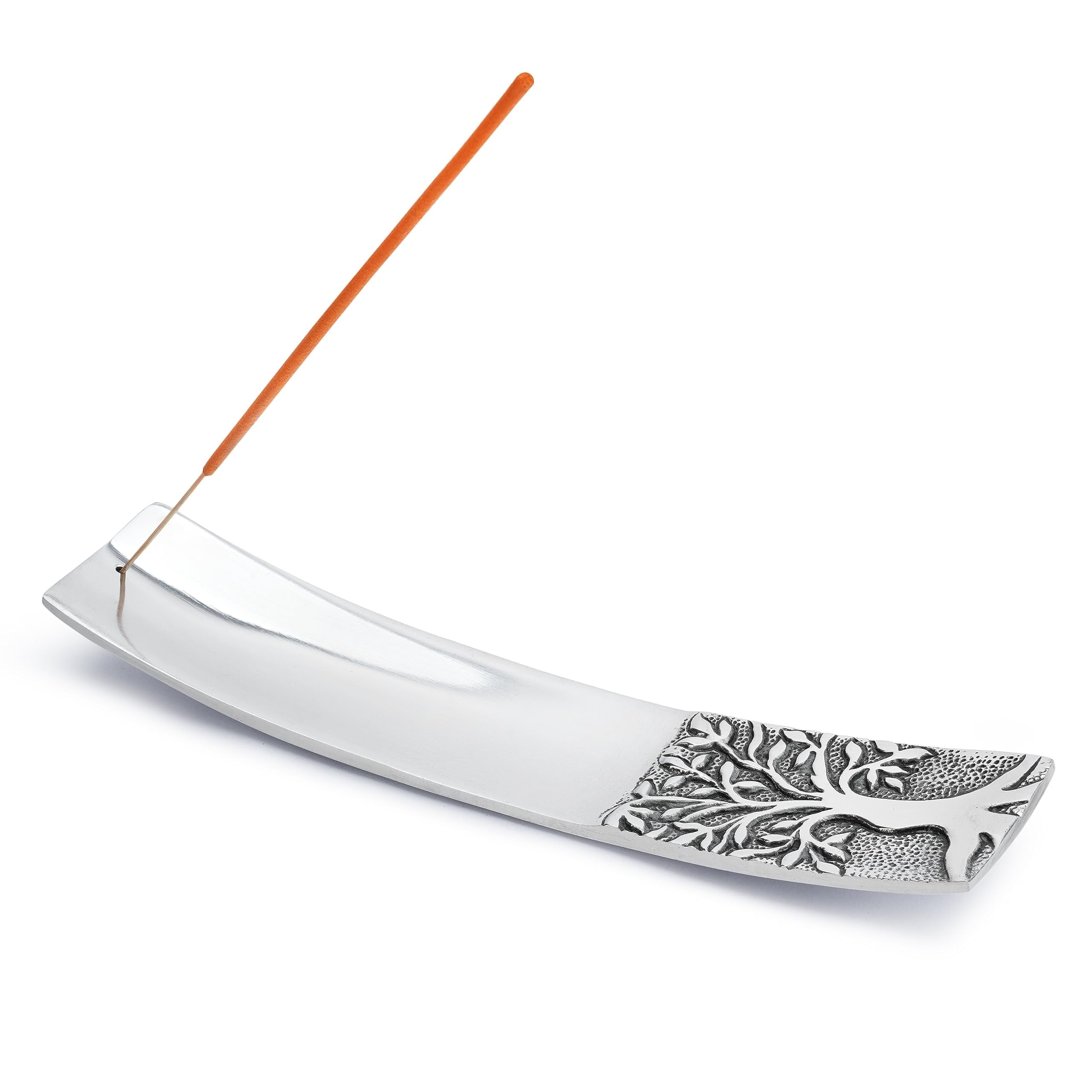 Ajuny Aluminum Incense Burner with Ash Catcher, Silver Tibetan Tree of ...