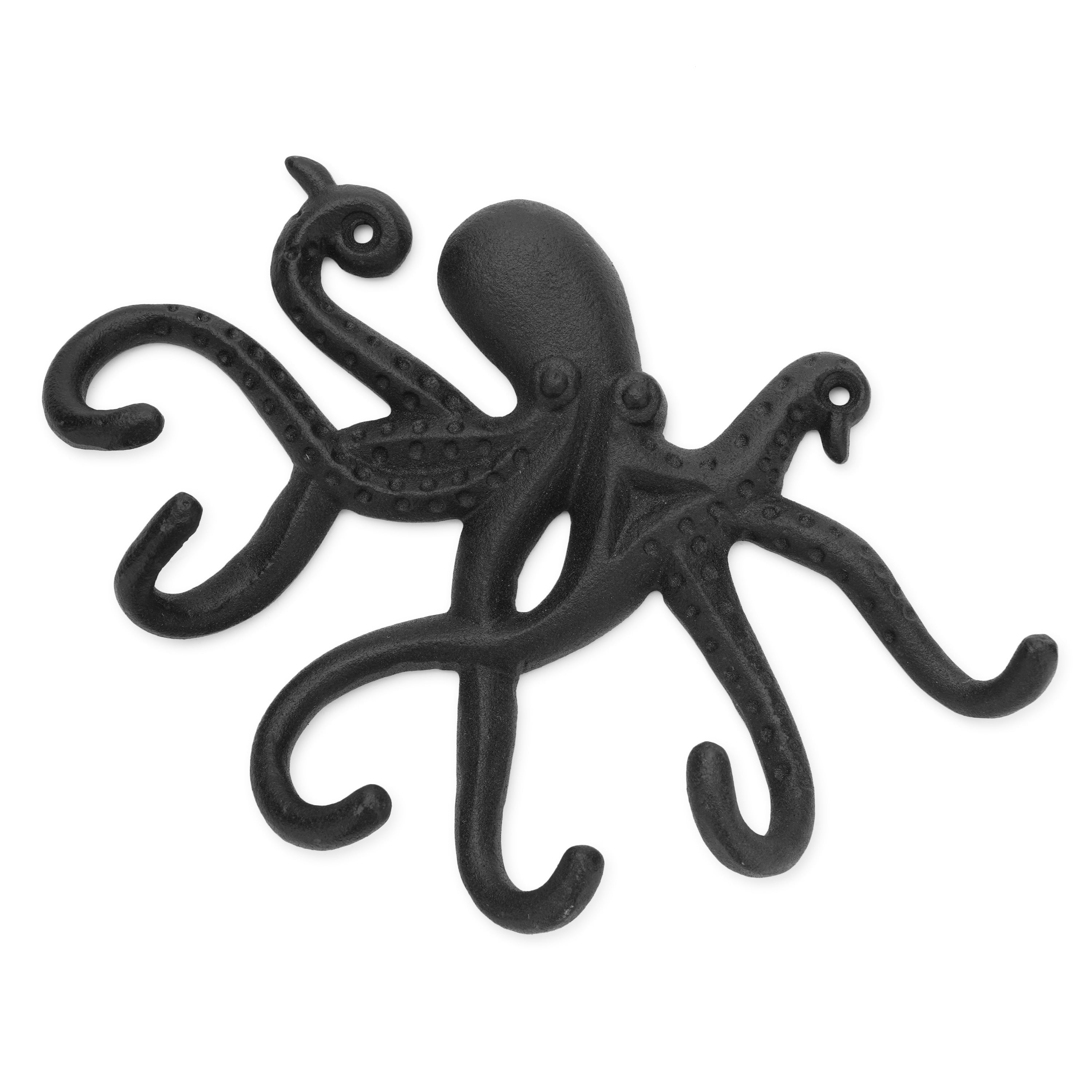 Ajuny Iron Black Wall Hanging Key Hook Holder Octopus Design Interior ...