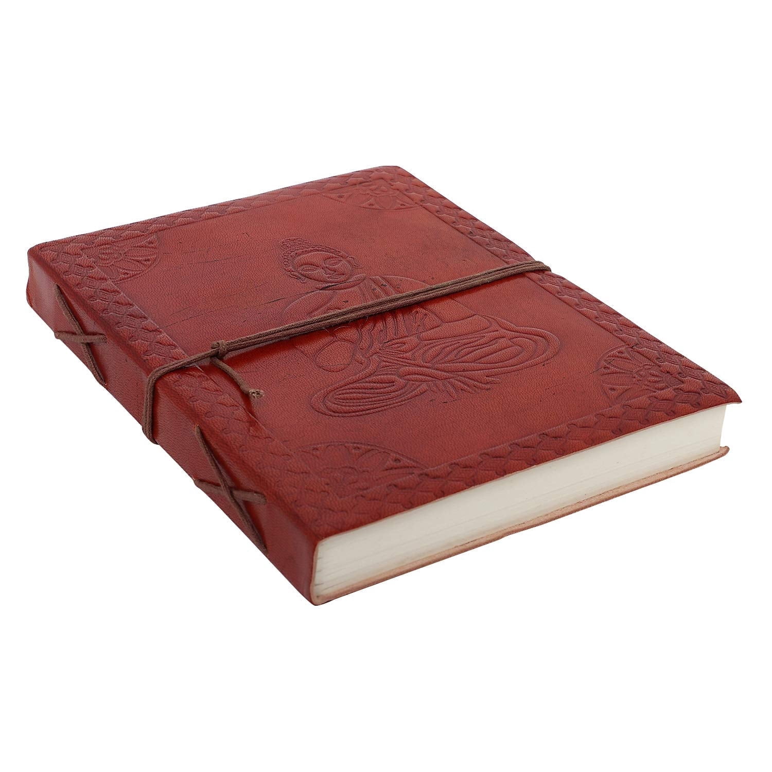 Ajuny Leather Bound Journal, Handmade Paper Writing Notebook, 200 Blank ...
