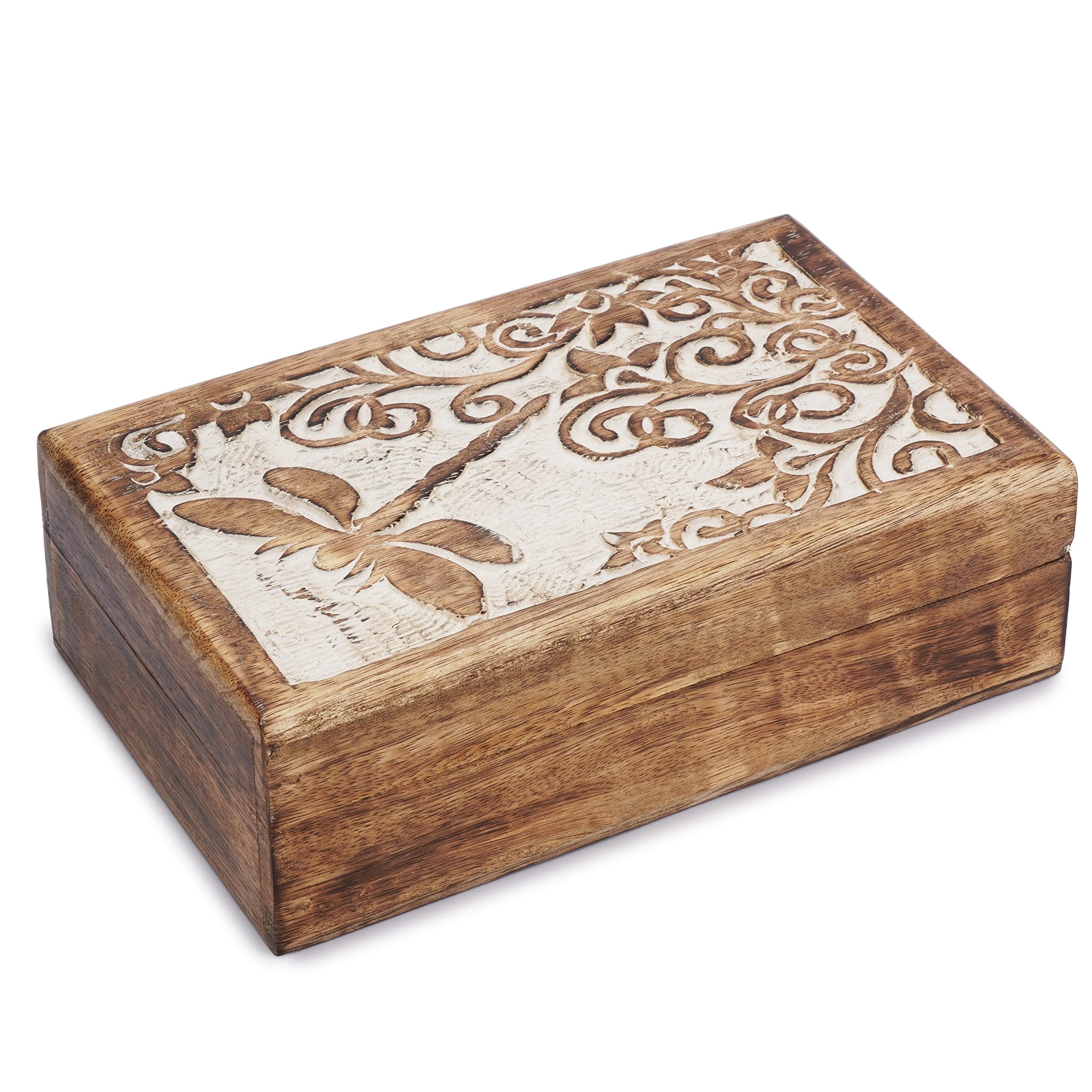 Ajuny Wooden Handcrafted Decorative Jewelry Storage Box Butterfly ...