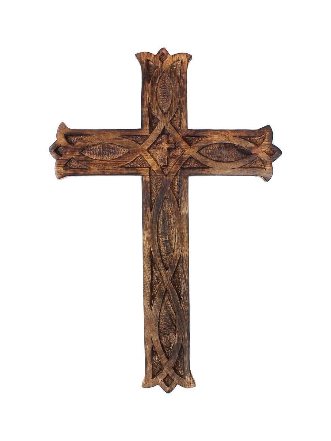 Ajuny Unique Handmade Wooden Wall Cross, Religious Christian Decor ...