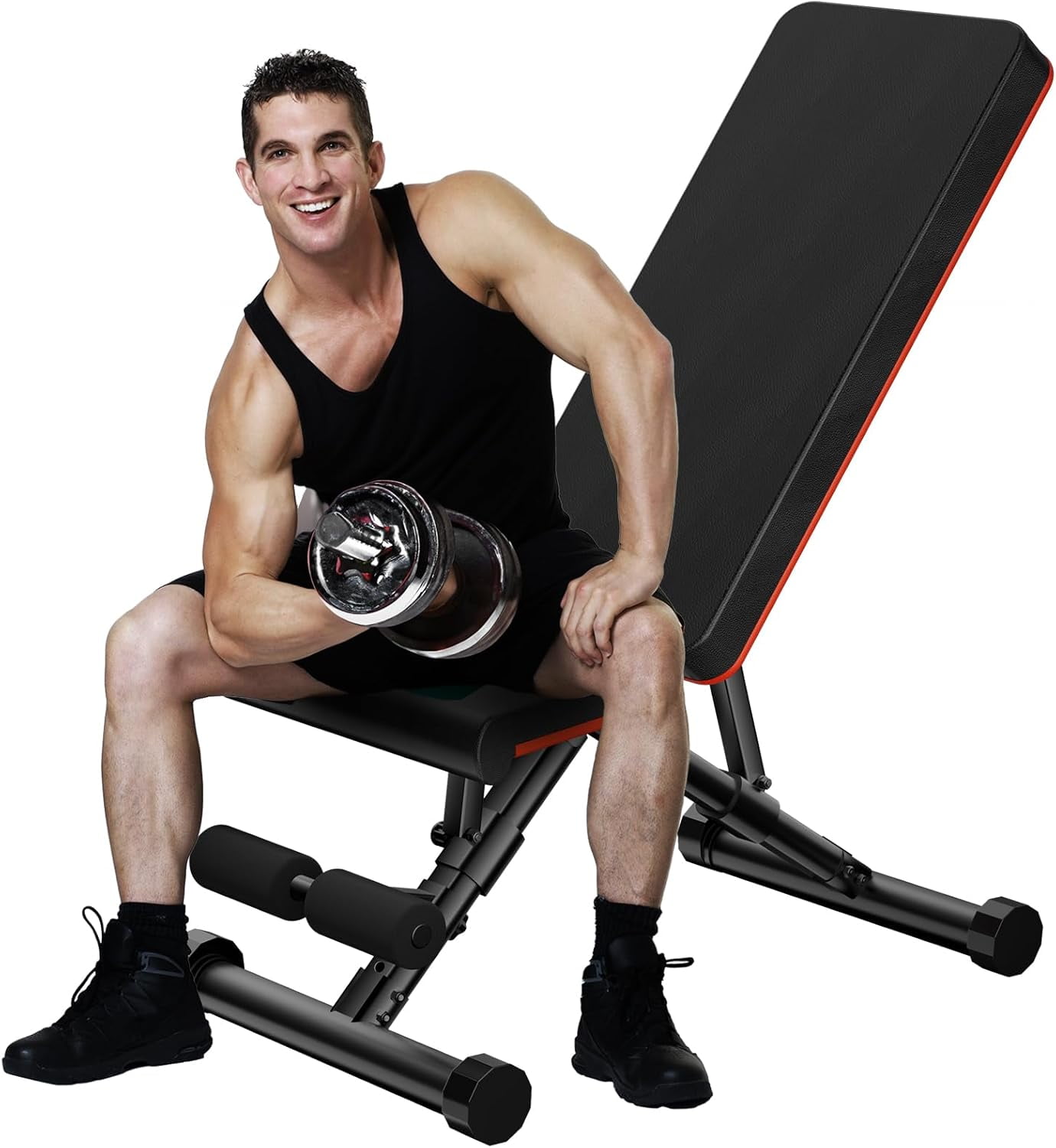 Ajustable Weight Bench for Home Gym, Foldable Workout Bench for Full ...