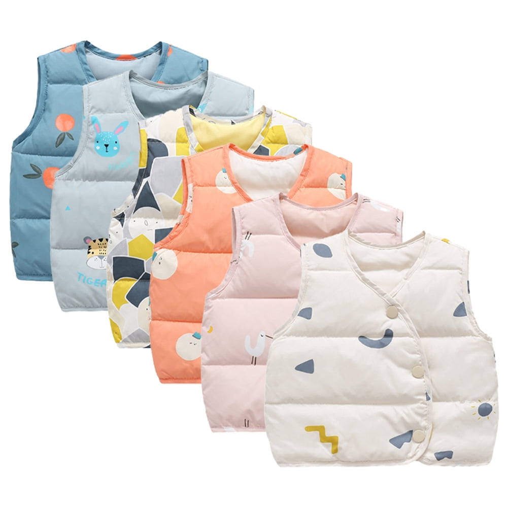 Ajziojiro Toddler Baby Down Puffer Vest for Boys Girls Printed Warm ...