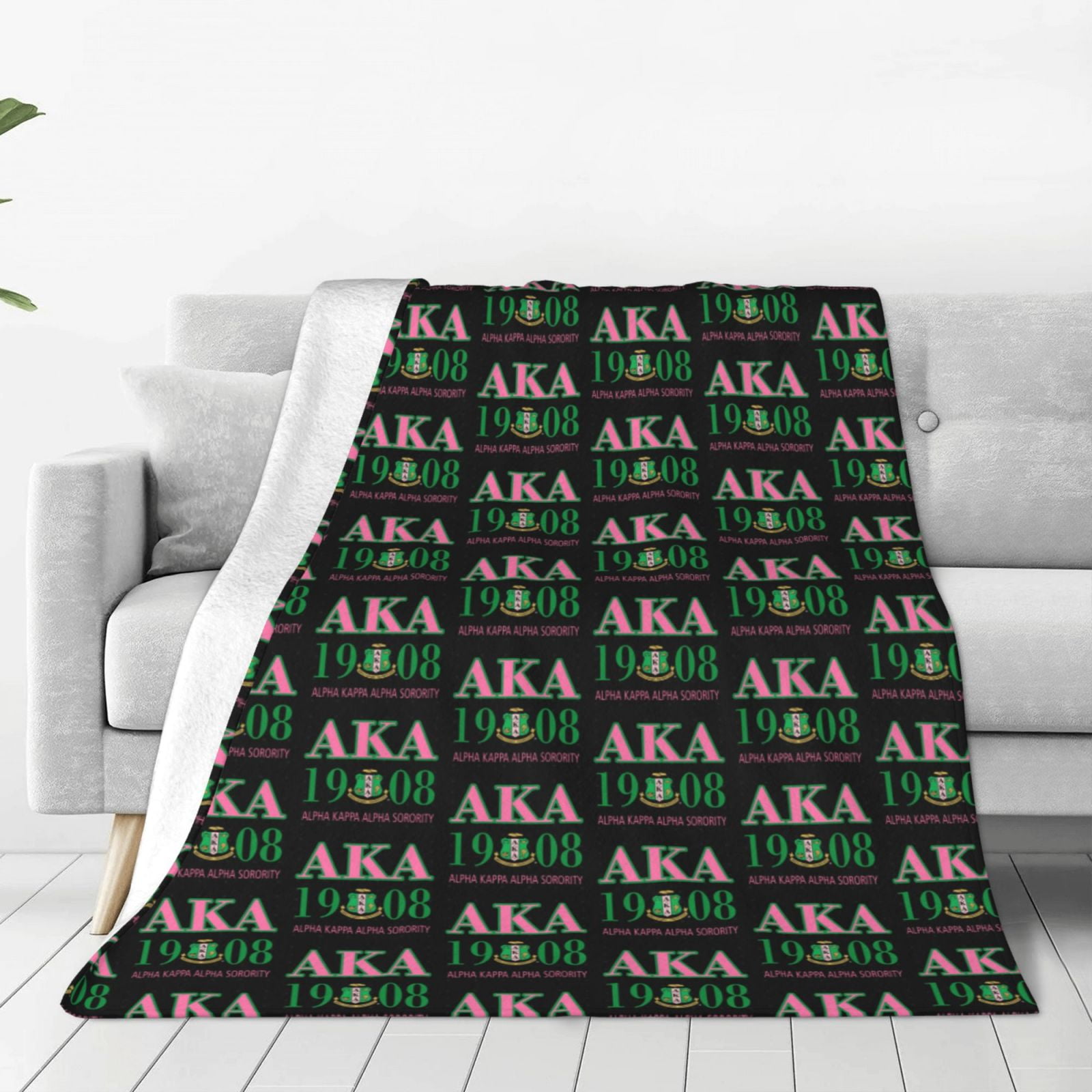 Aka 1908 Alpha Kappa Alpha Sorority Flannel Throw Blanket For Couch ...