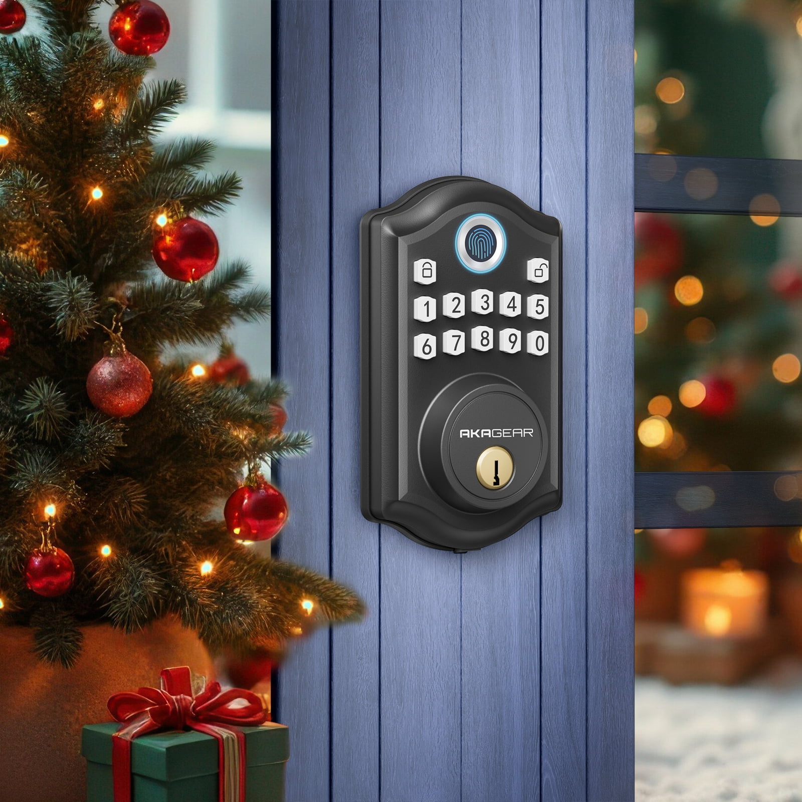 AkaGear Fingerprint Door Lock Keyless Entry Smart Lock Electronic ...