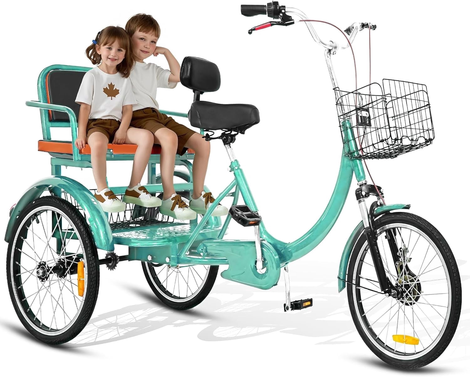 Akaber Adult Tricycle with Rear Seats, 20" 3-Wheel, Front and Rear ...