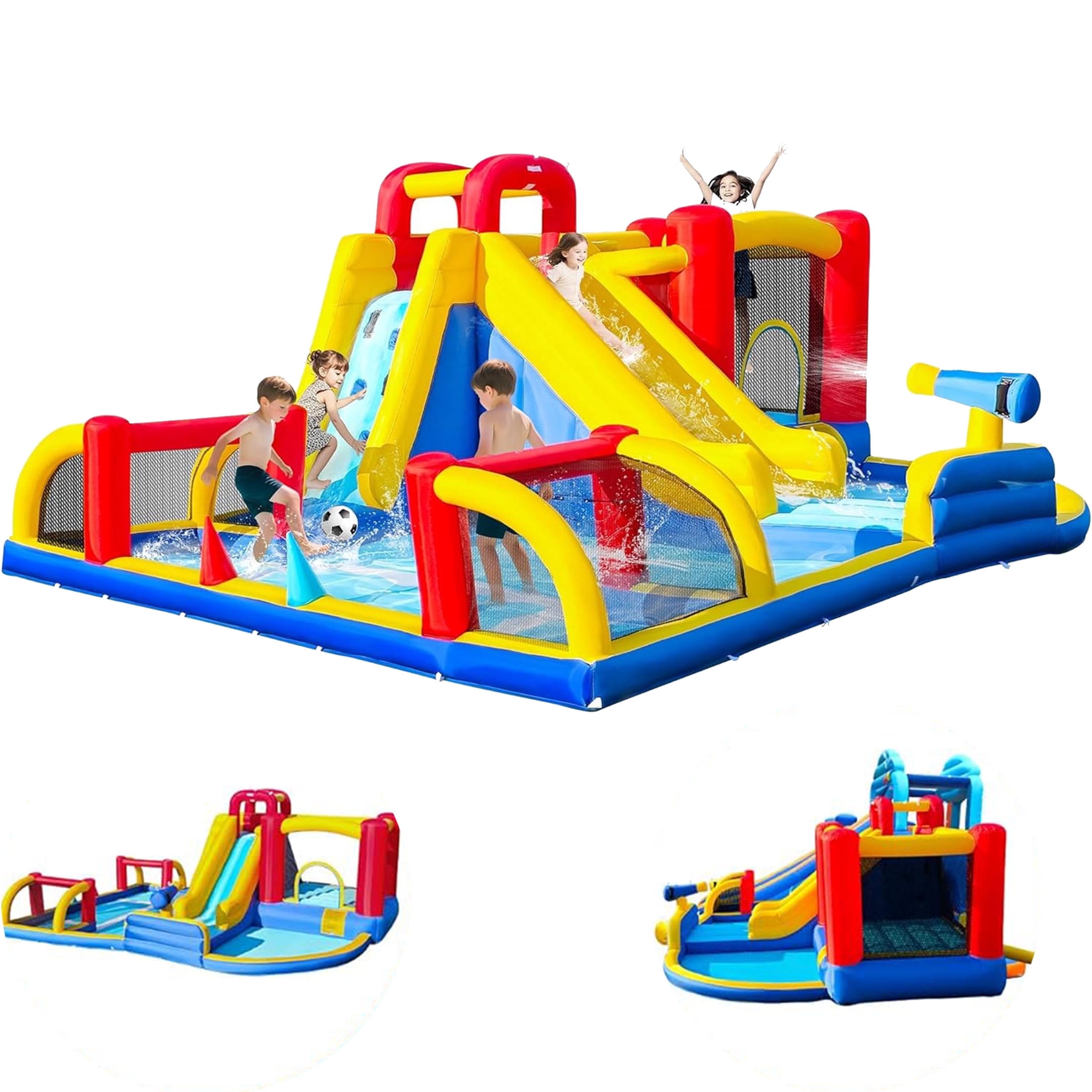 Akaber Inflatable Water Slide for Kids, Summer 8-in-1 Giant Water Park ...