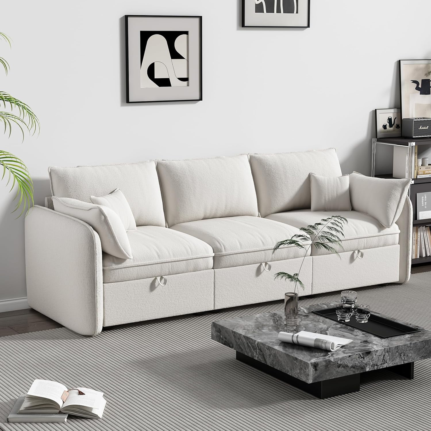 Akaber Modular Sectional Sofa, 107 Inch Couch with Movable Storage ...