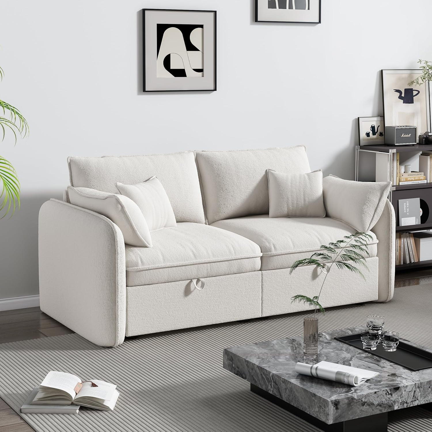 Akaber Modular Sectional Sofa, 75 Inch Loveseat Couches with Movable ...
