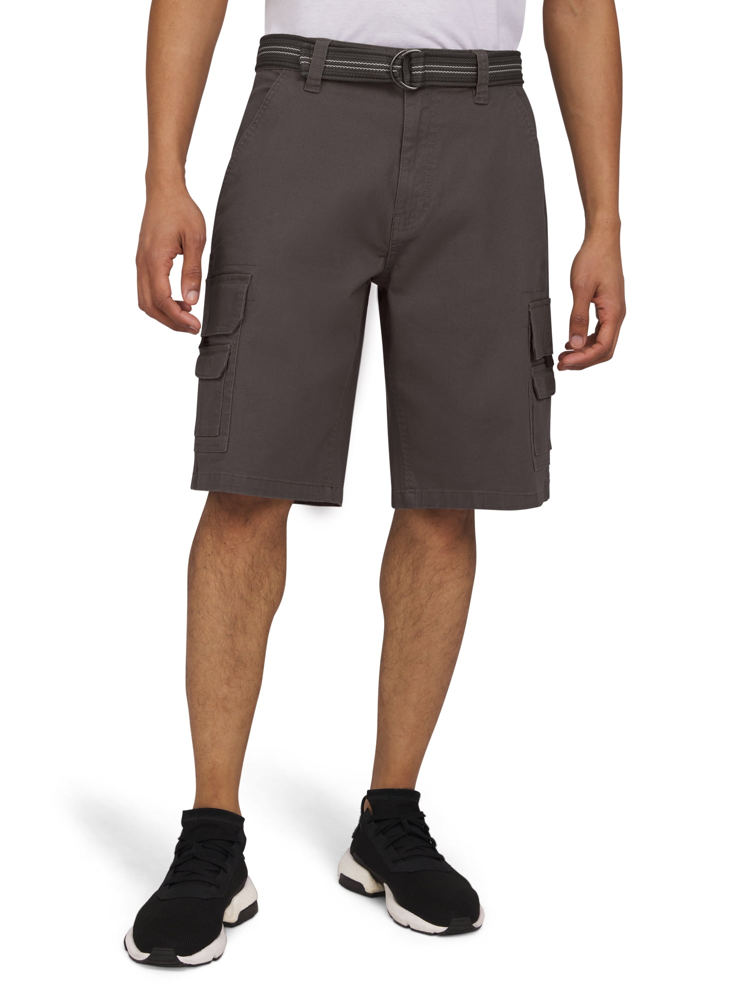 Akademiks Men's Stretch Cotton Twill Shorts with Belt and Pockets ...