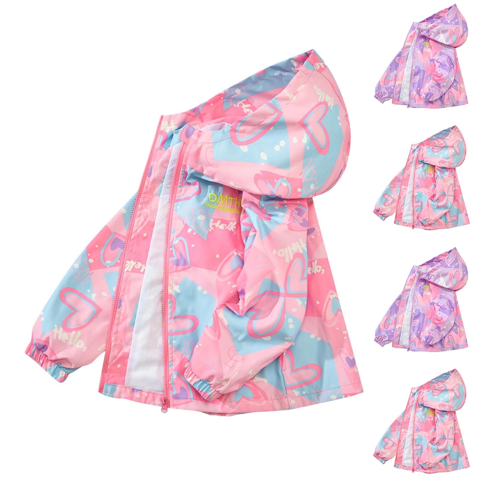 Akafmk Girls Rain Jackets,Girls Waterproof with Hood Lightweight ...