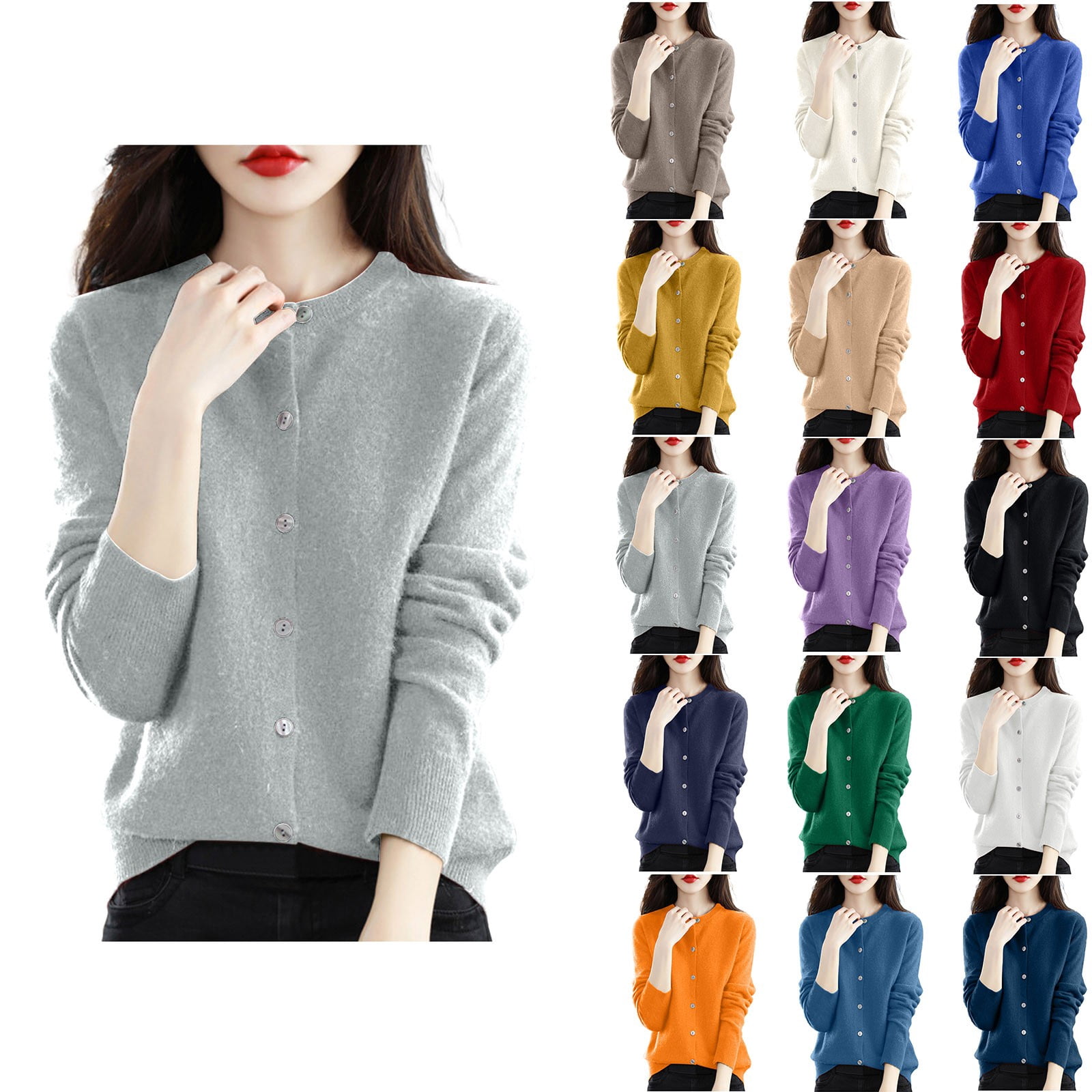 Akafmk Fall/Winter Plus Size Womens Cardigan Sweaters,Women's Open ...