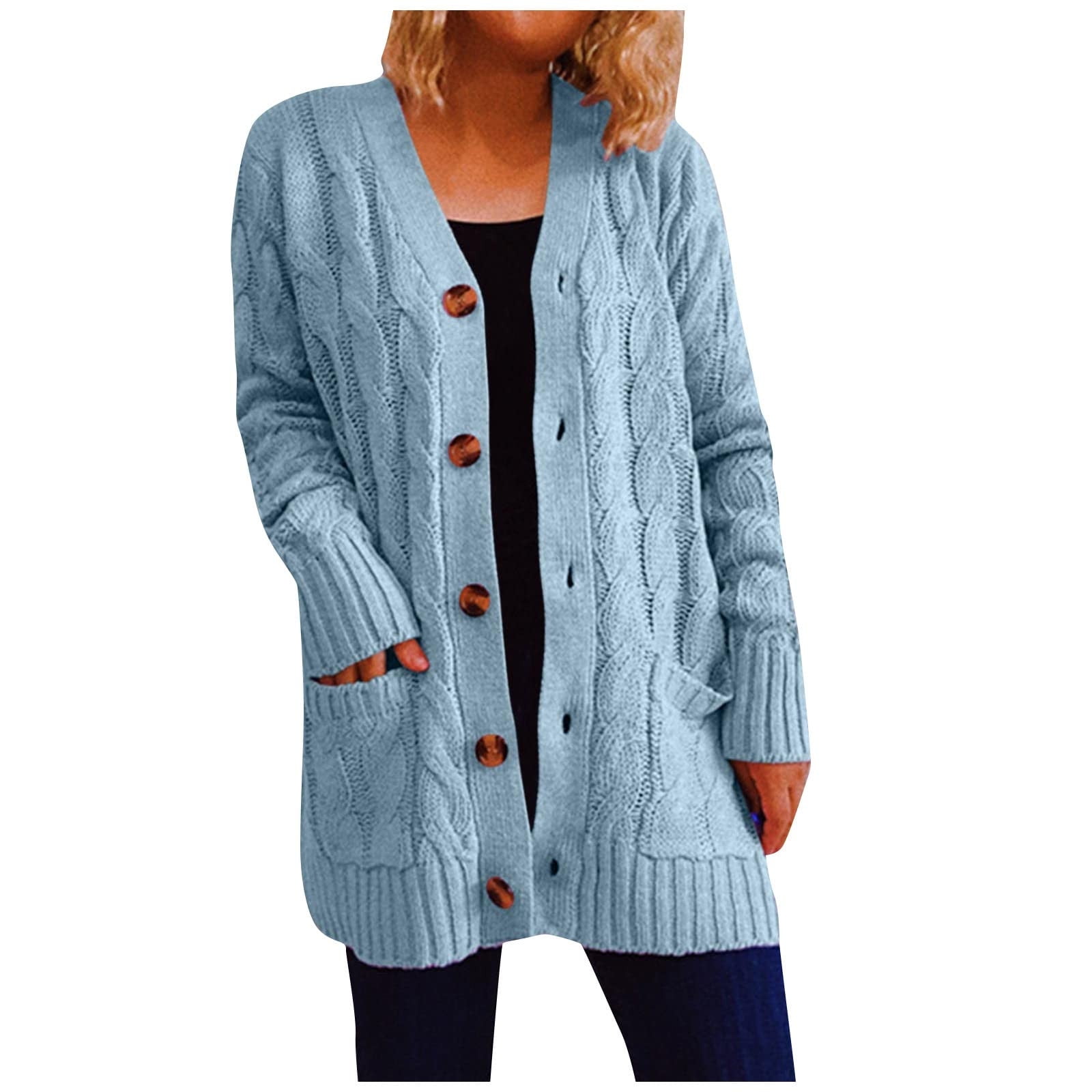 Akafmk Fall/Winter Plus Size Womens Cardigan Sweaters,Women's Open ...