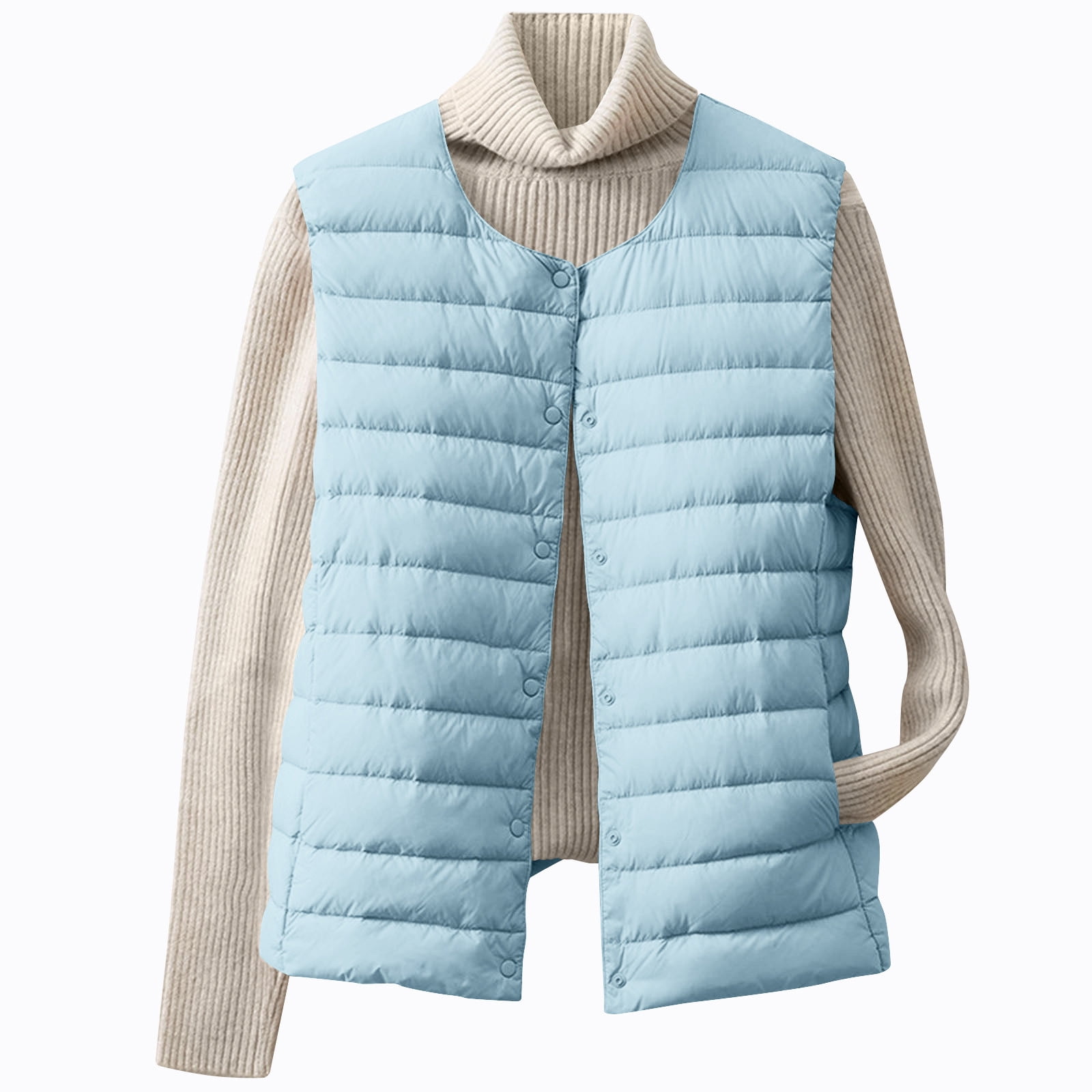 Akafmk Fall/Winter Puffer Vests for Women,Sleeveless Winter Down Jacket ...