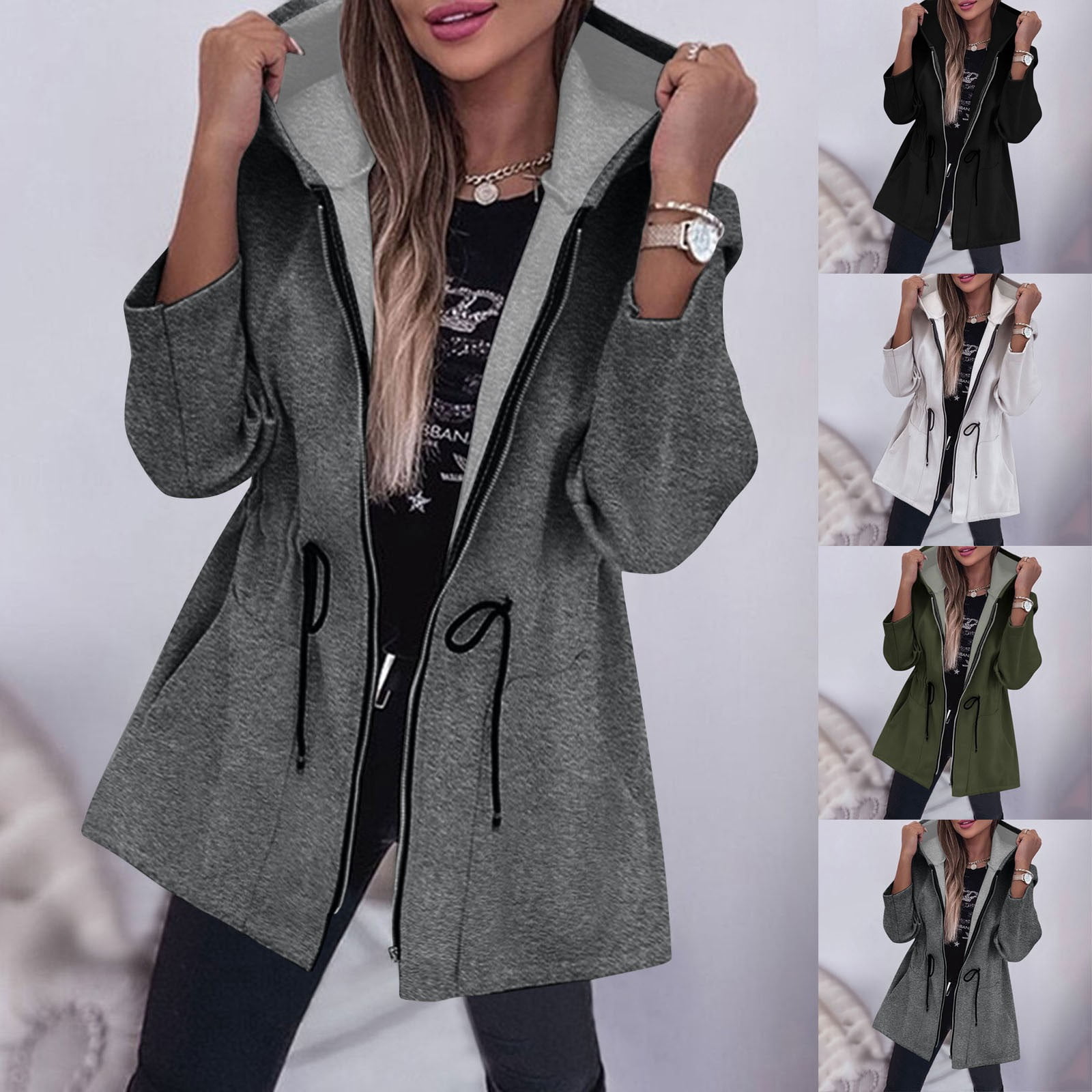 Akafmk Fall/Winter Women's Fall Jacket,Oversized Women's Fashion Long ...