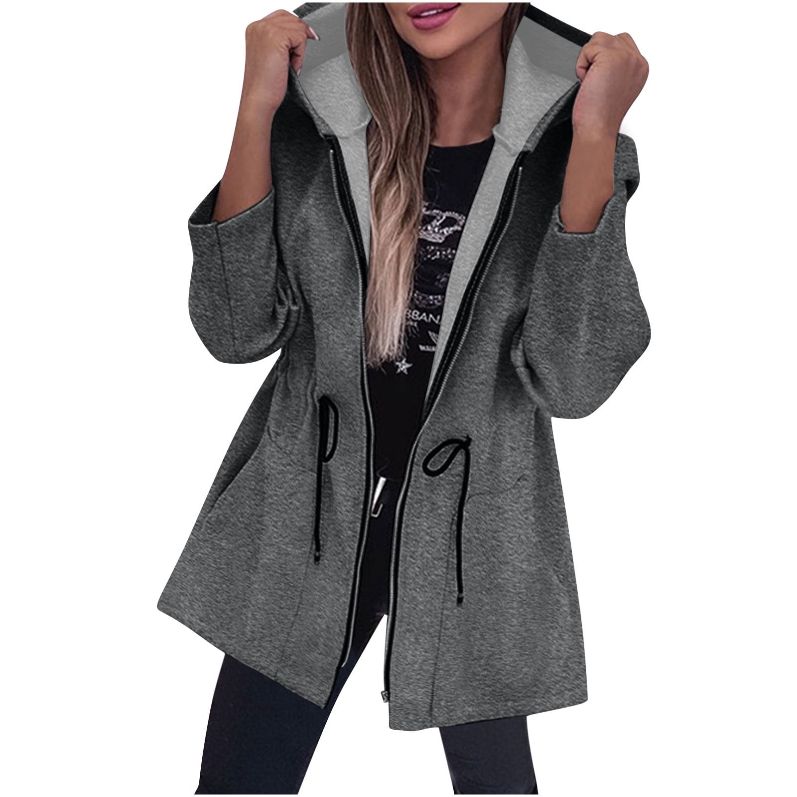 Akafmk Fall/Winter Women's Fall Jacket,Oversized Women's Fashion Long ...
