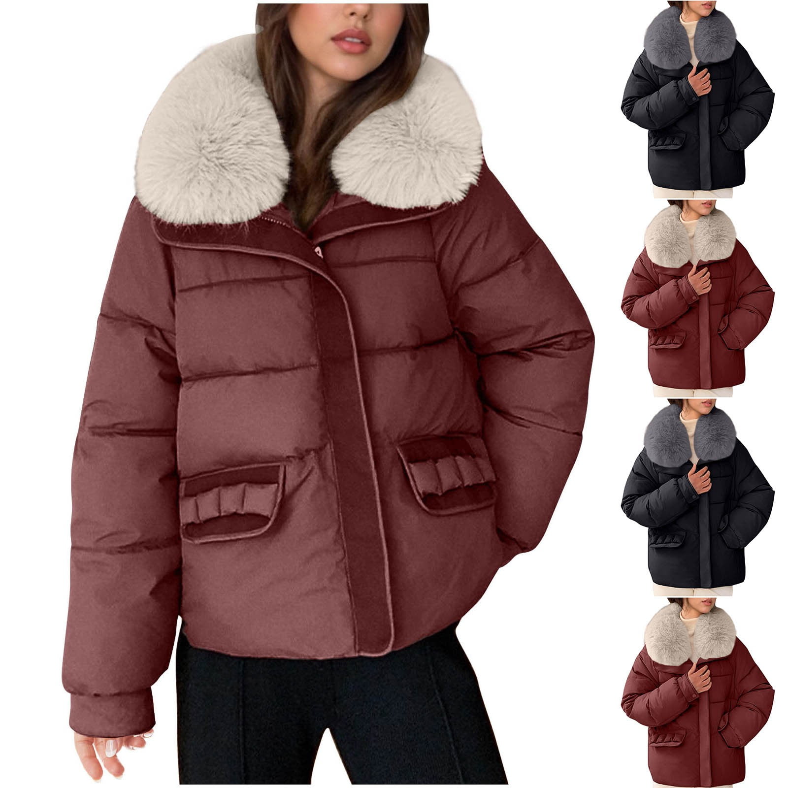 Akafmk Fall/Winter Womens Puffer Jackets Coats,Womens Winter Down ...