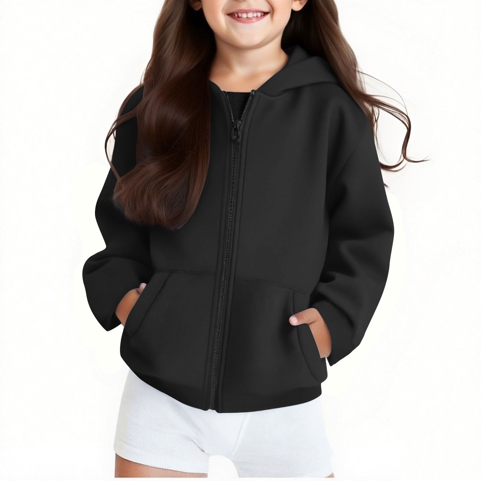 Akafmk Girls Zip Up Hoodies,Girls Long Sleeve Sweatshirts Jackets,Boys ...