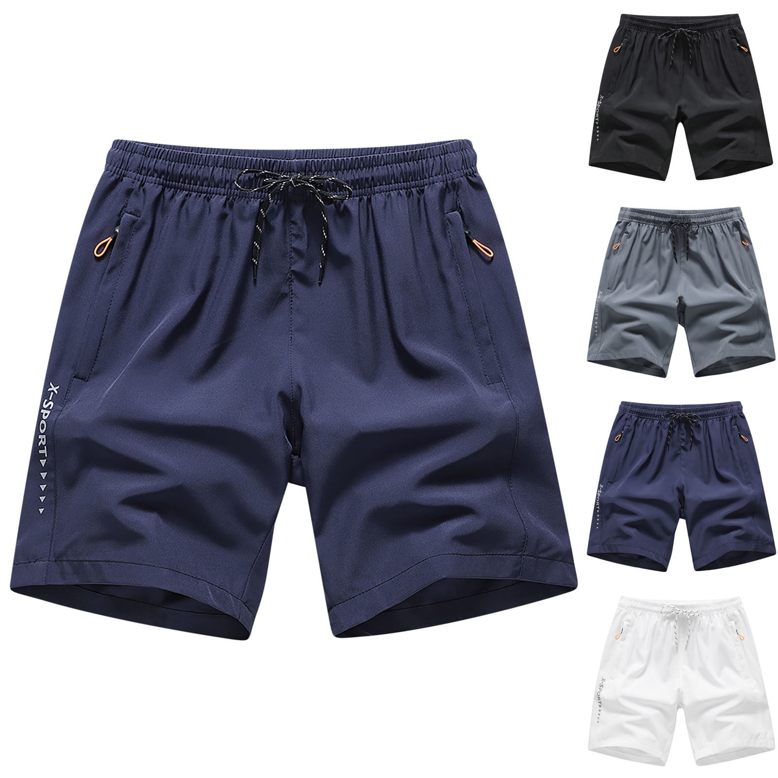 Akafmk Mens Athletic Casual Shorts Solid Color Quickly Dry Workout ...