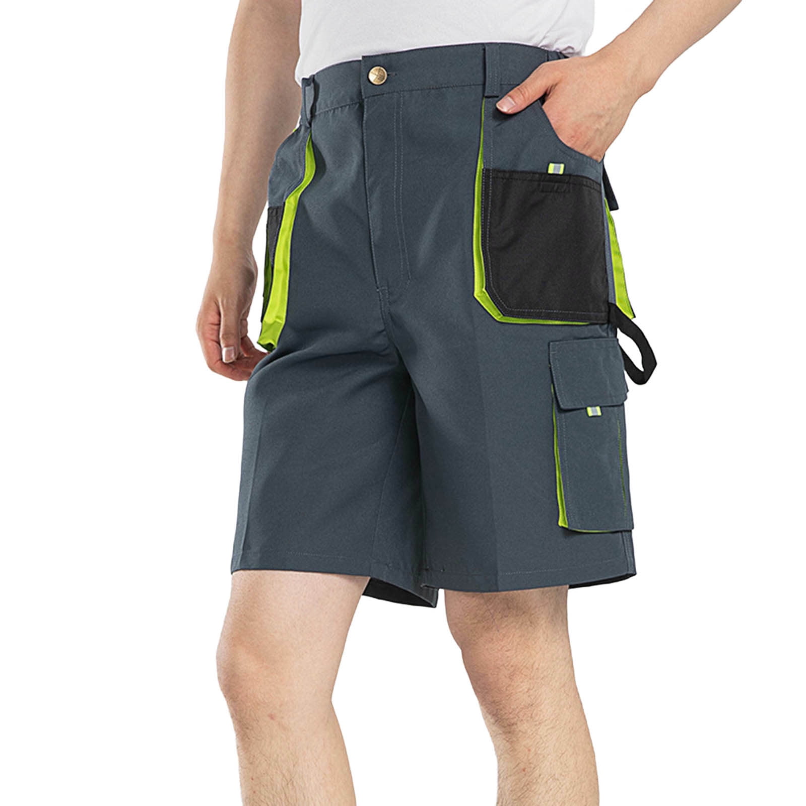 Akafmk Mens Work Cargo Shorts Fashion Color Multi Pockets Button Heavy ...