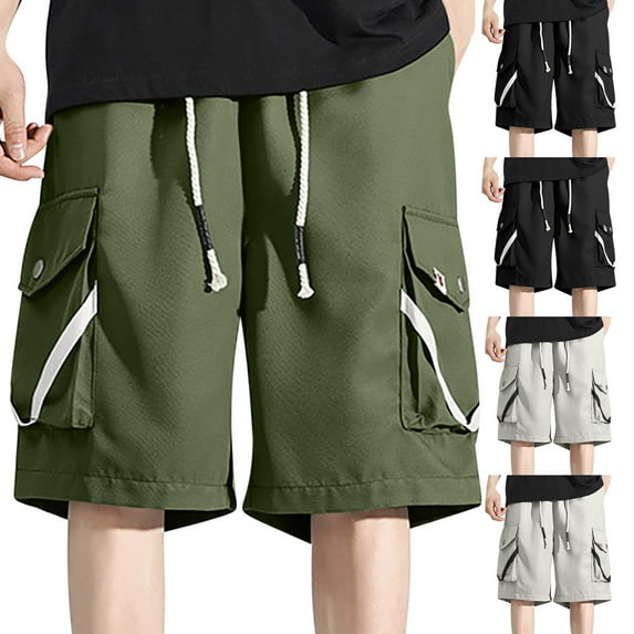 Akafmk Mens Work Shorts Solid Color Multi-Purpose Heavy Duty Shorts ...