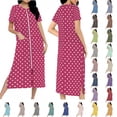 Akafmk Nightgowns for Women Knitting Pajamas Dress Crew Neck Short ...