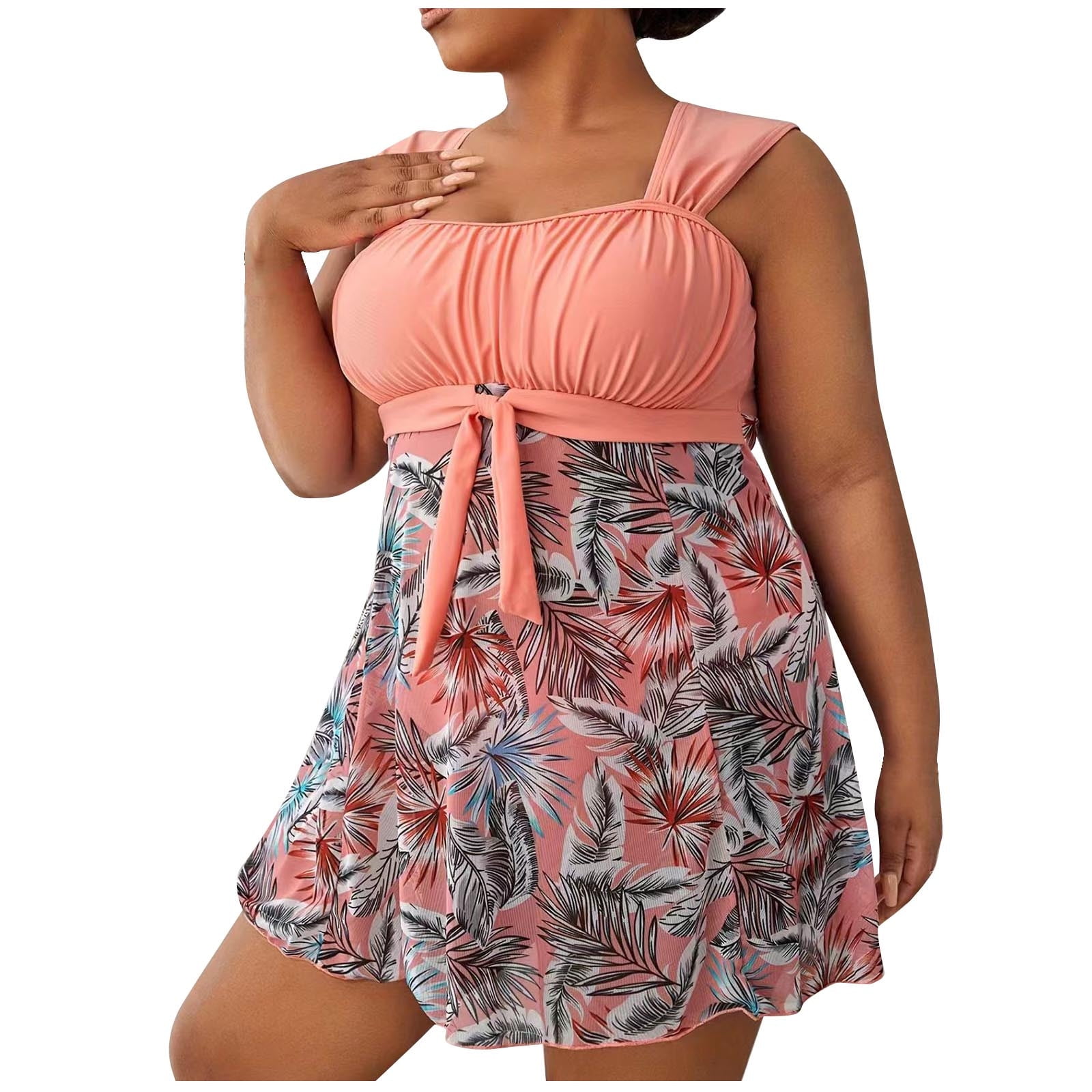 Akafmk Plus Size Tankini Swimsuits for Women Loose Fitting Floral ...