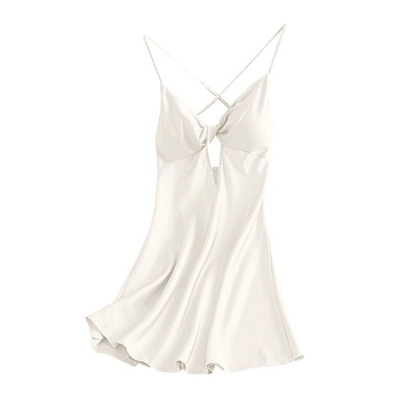 Akafmk Spaghetti Strap Nightgowns for Women Casual Sleep Dress V-Neck ...