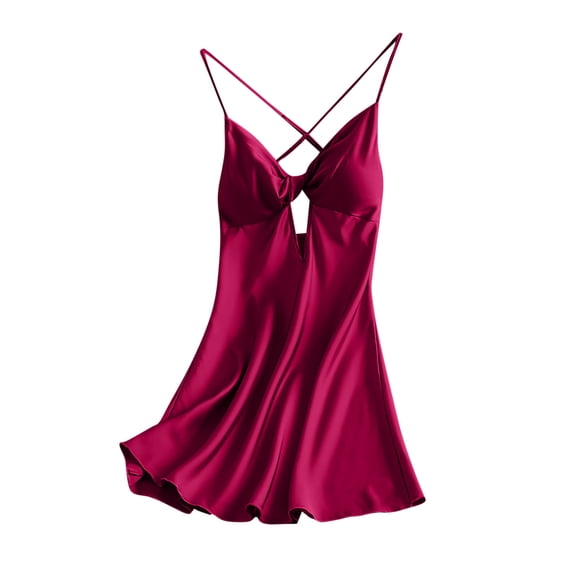 Akafmk Spaghetti Strap Nightgowns for Women Casual Sleep Dress V-Neck ...