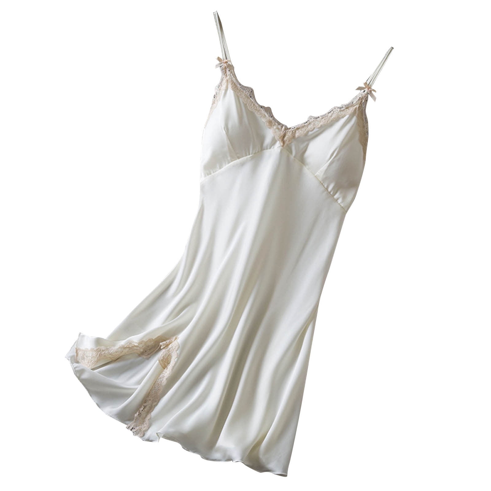 Akafmk Spaghetti Strap Nightgowns for Women Casual Sleep Dress V-Neck ...